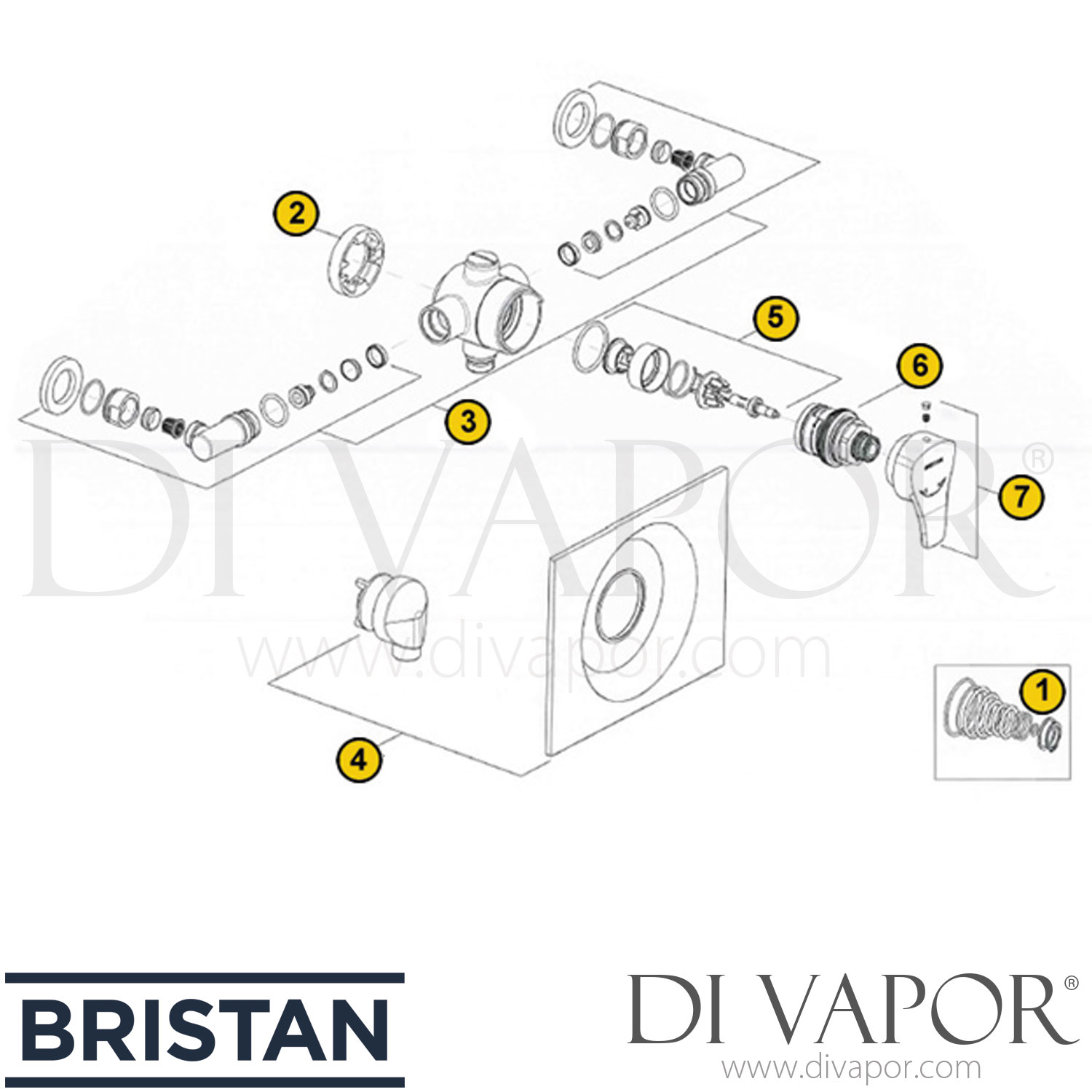 Bristan Capri Thermostatic Shower Valve Spare Parts - BR DV 356