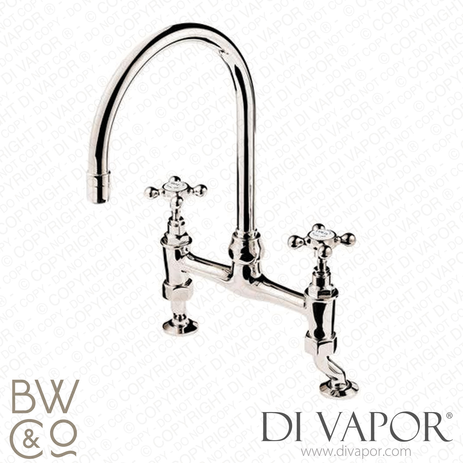 Barber Wilsons R1010 Regent Deck Mounted Bridge Kitchen Tap with 8 Inch ...