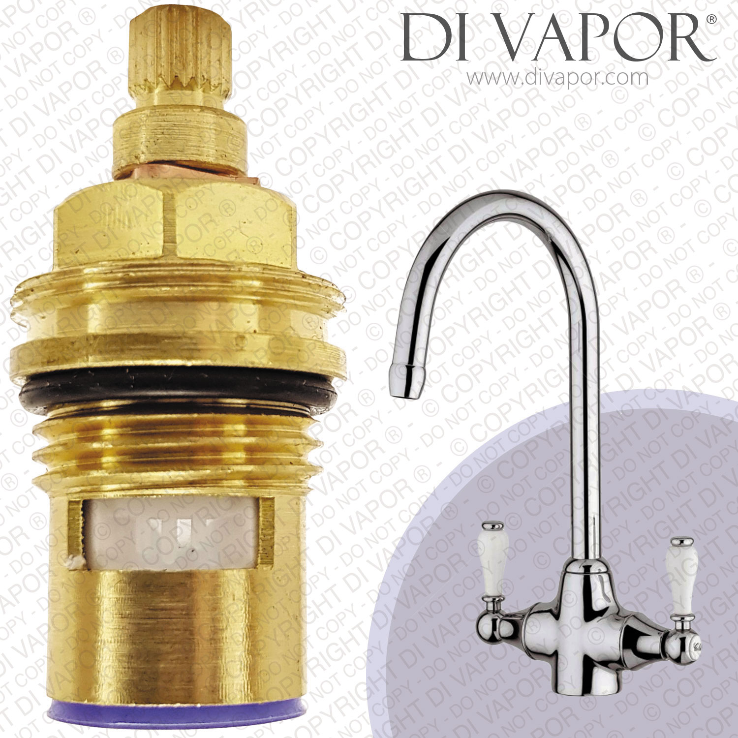 Blanco Bella Tap Valve Cold Cartridge - 1/2", 20 Spline, Clockwise ...