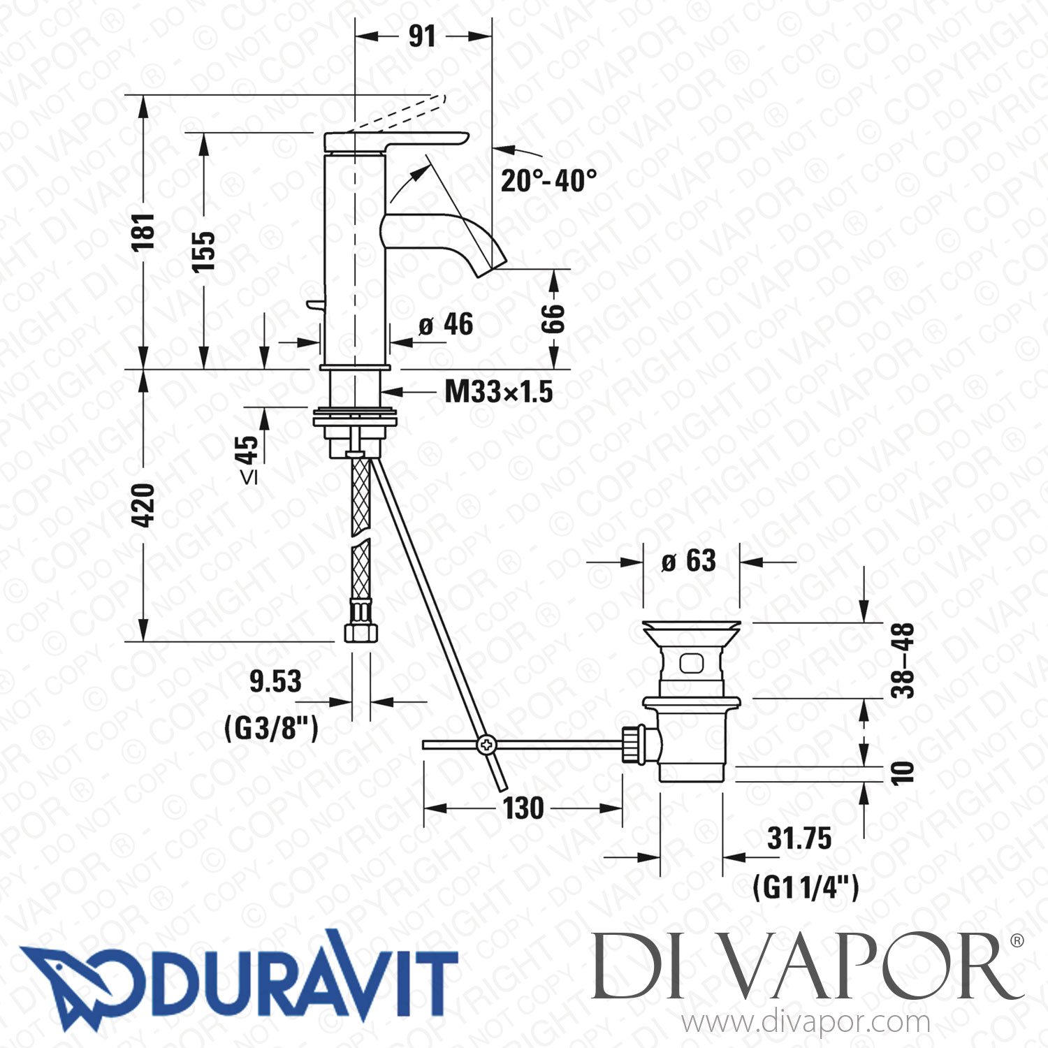 Duravit C.1 Single Lever Basin Mixer S (C11010001) Spare Parts