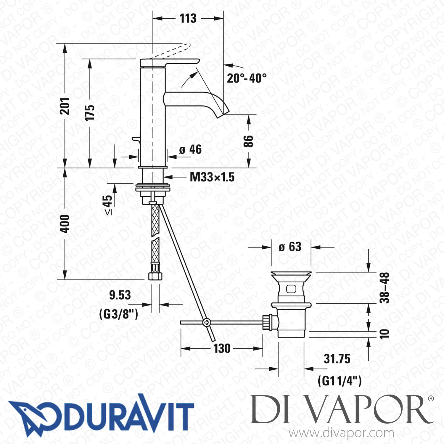 Duravit C.1 Single Lever Basin Mixer M (C11020001) Spare Parts