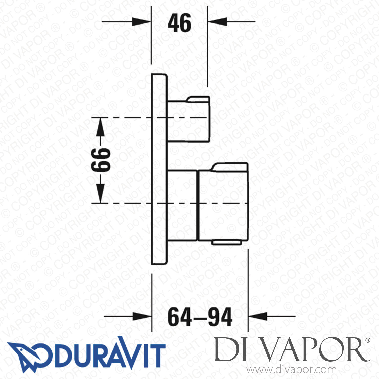 Duravit C.1 Thermostatic Shower Mixer for Concealed Installation ...