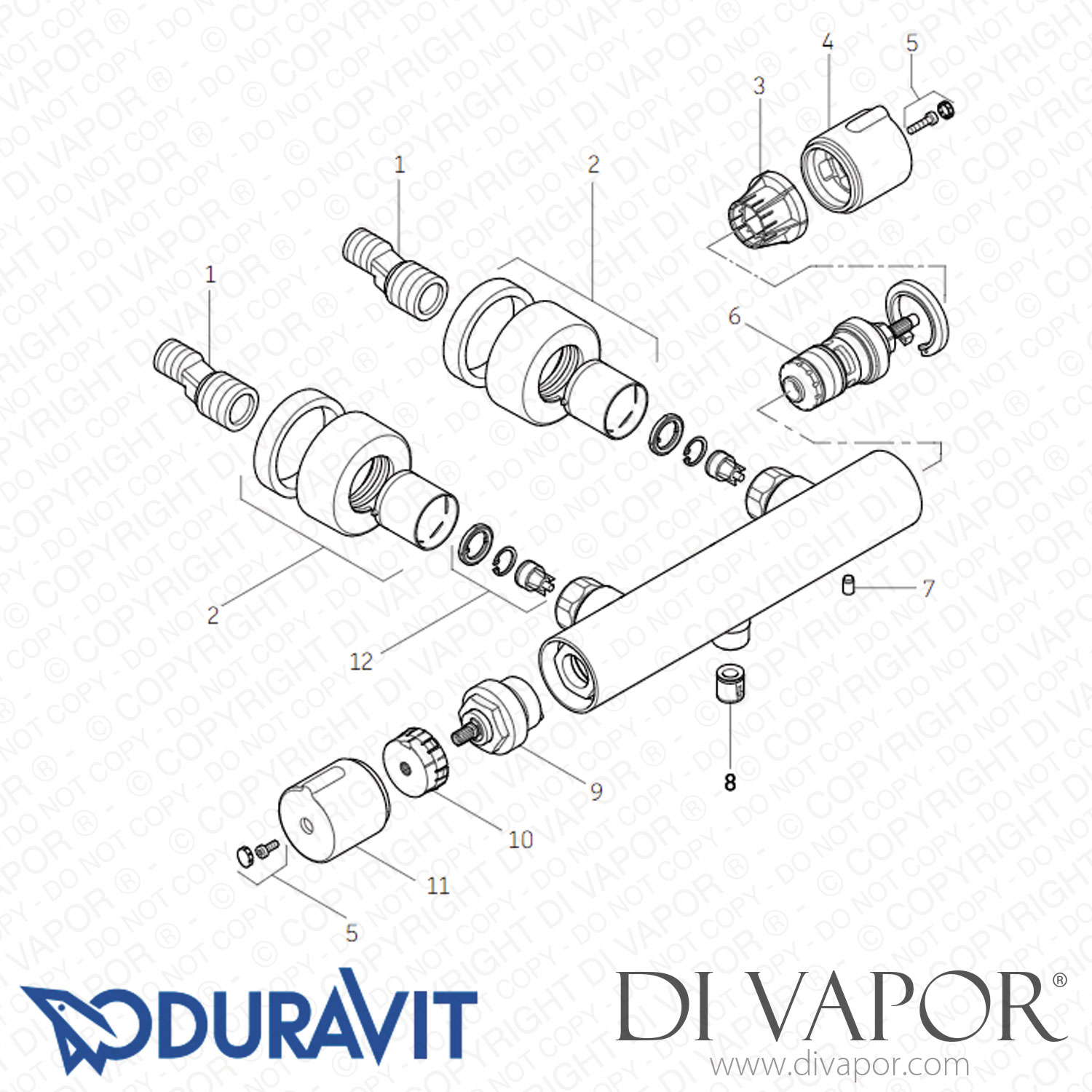 Duravit C.1 Thermostatic Shower Mixer for Exposed Installation ...