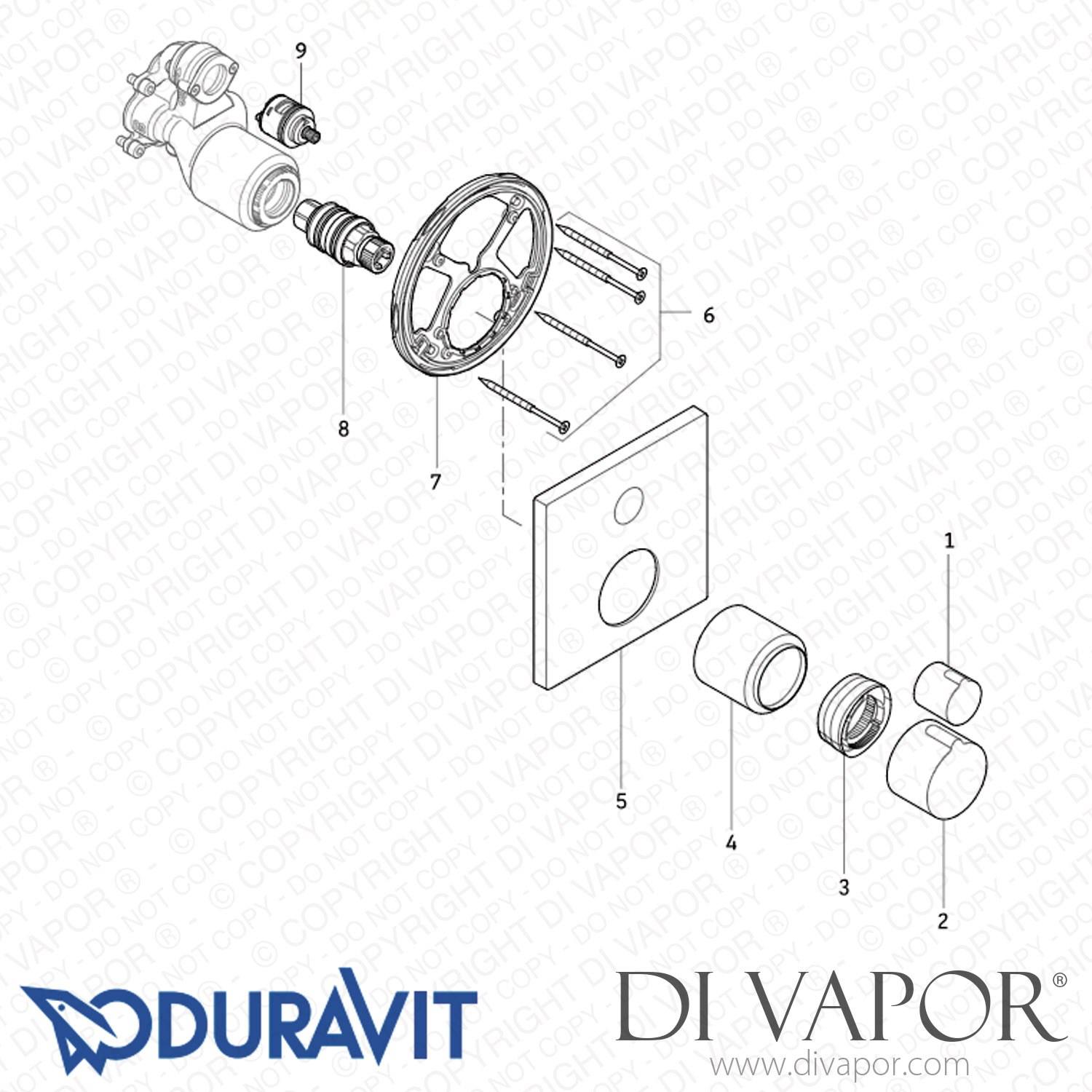 Duravit C.1 Thermostatic Bath Mixer for Concealed Installation ...