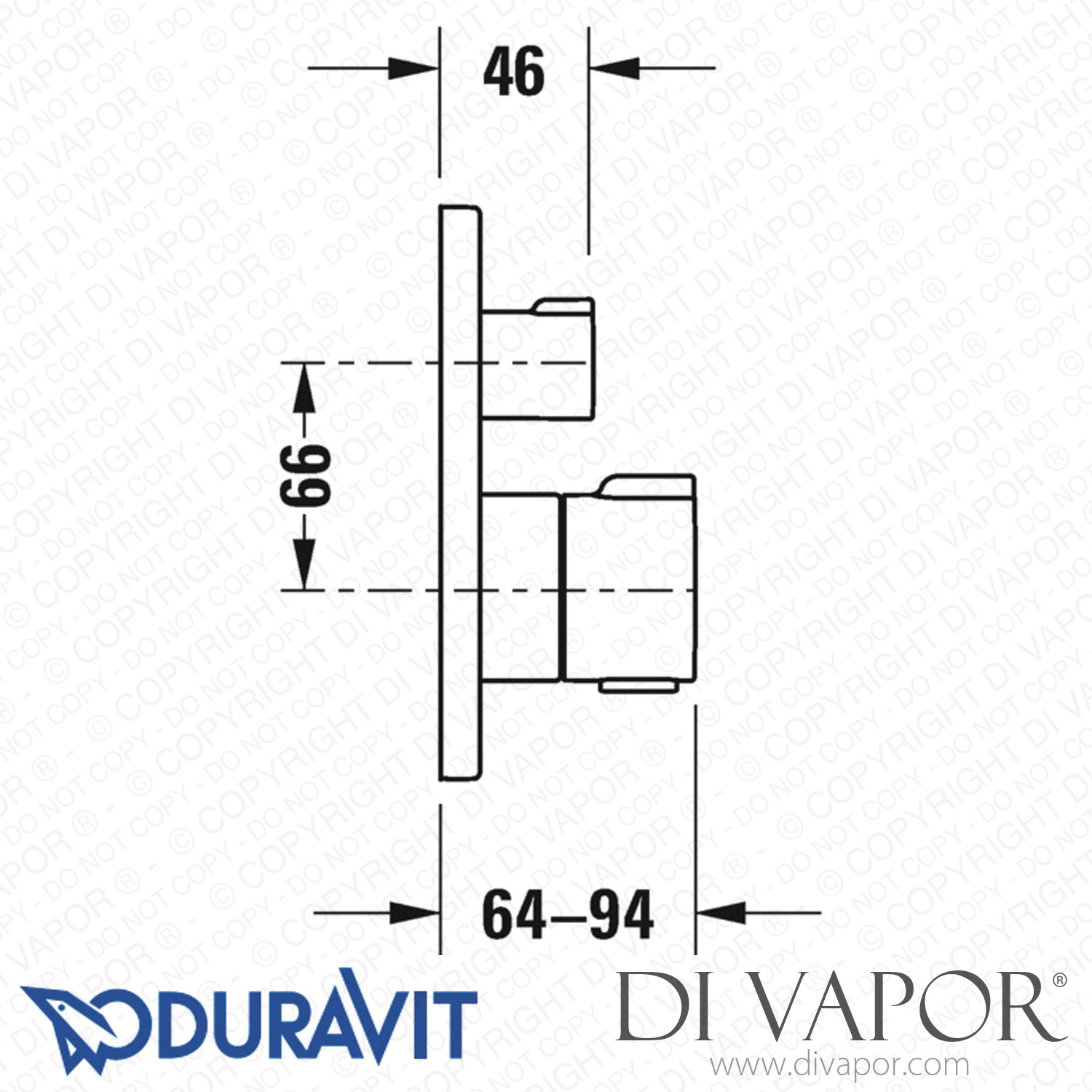 Duravit C.1 Thermostatic Bath Mixer for Concealed Installation ...