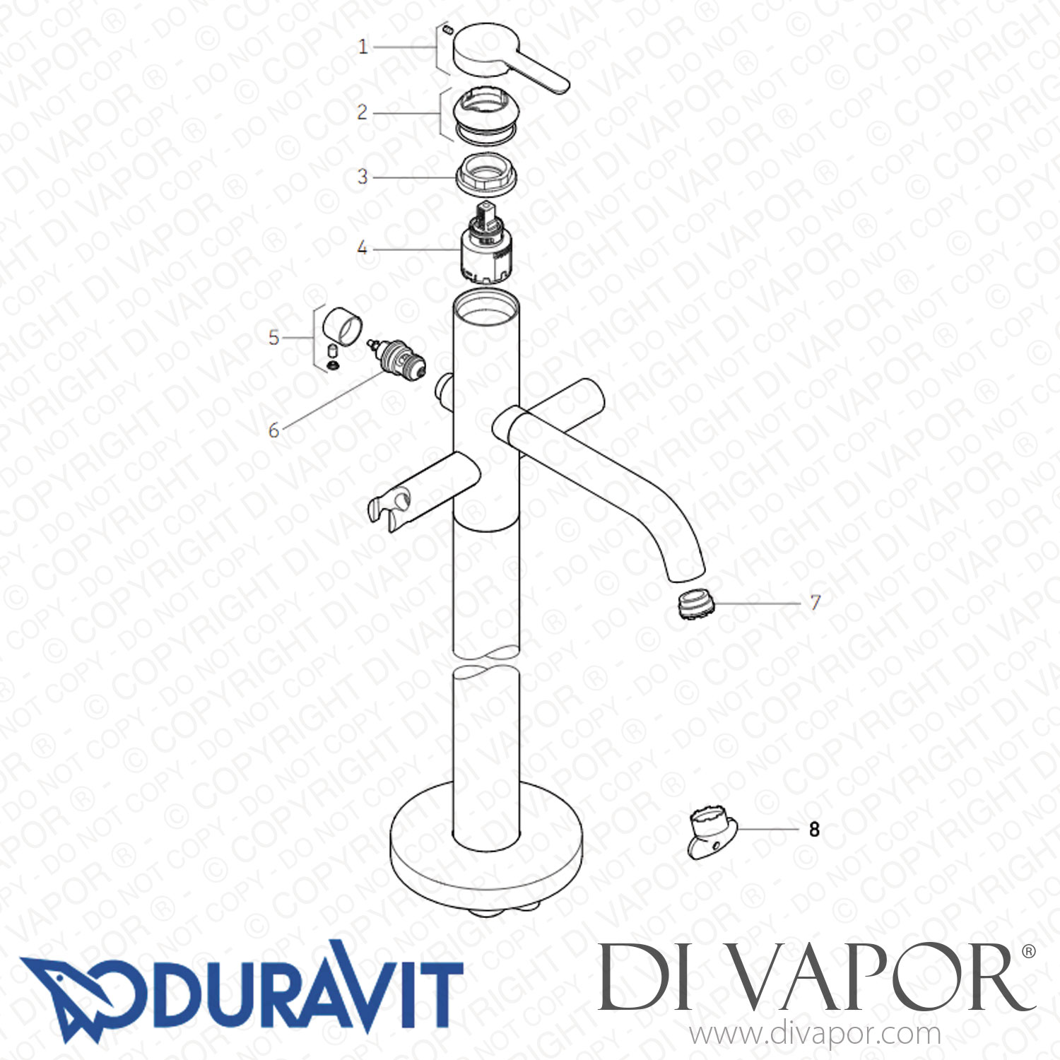 Duravit C.1 Freestanding Bath Mixer (C15250000) Spare Parts