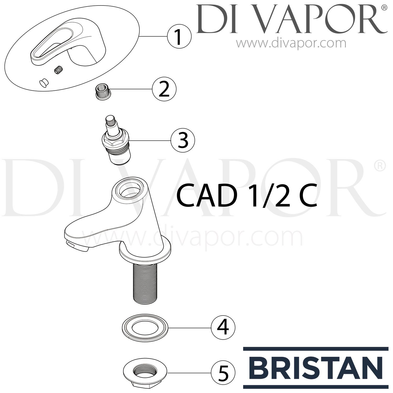 Bristan CAD 1/2 C Cadet Basin Taps Spare Parts