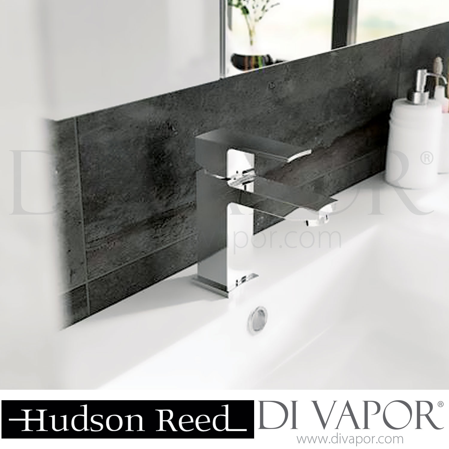 Hudson Reed Camber Mono Basin Mixer Tap With Push Button Waste - CAM305 ...