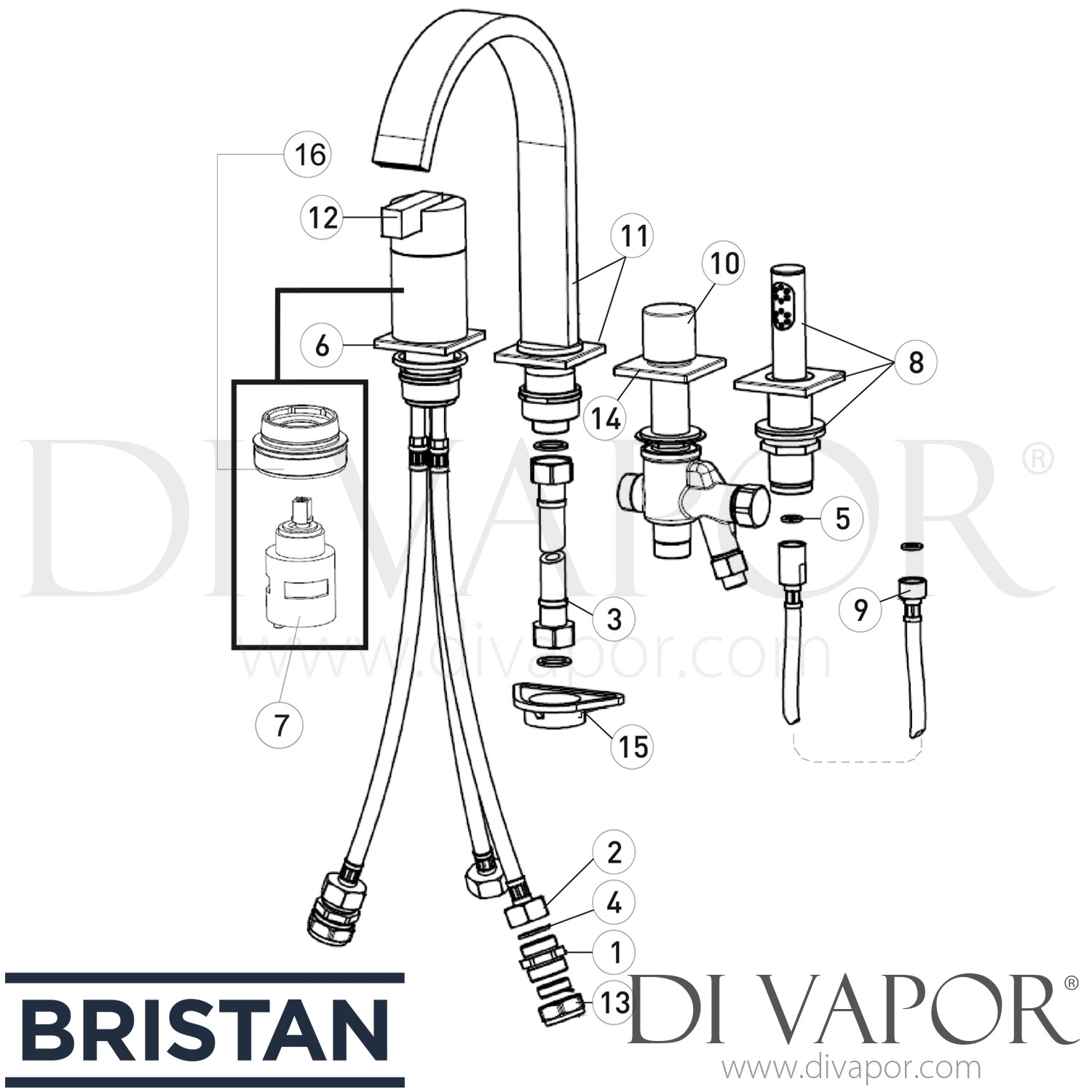 Bristan CL 4HBSM C Chill Four Hole Bath Shower Mixer Spare Parts