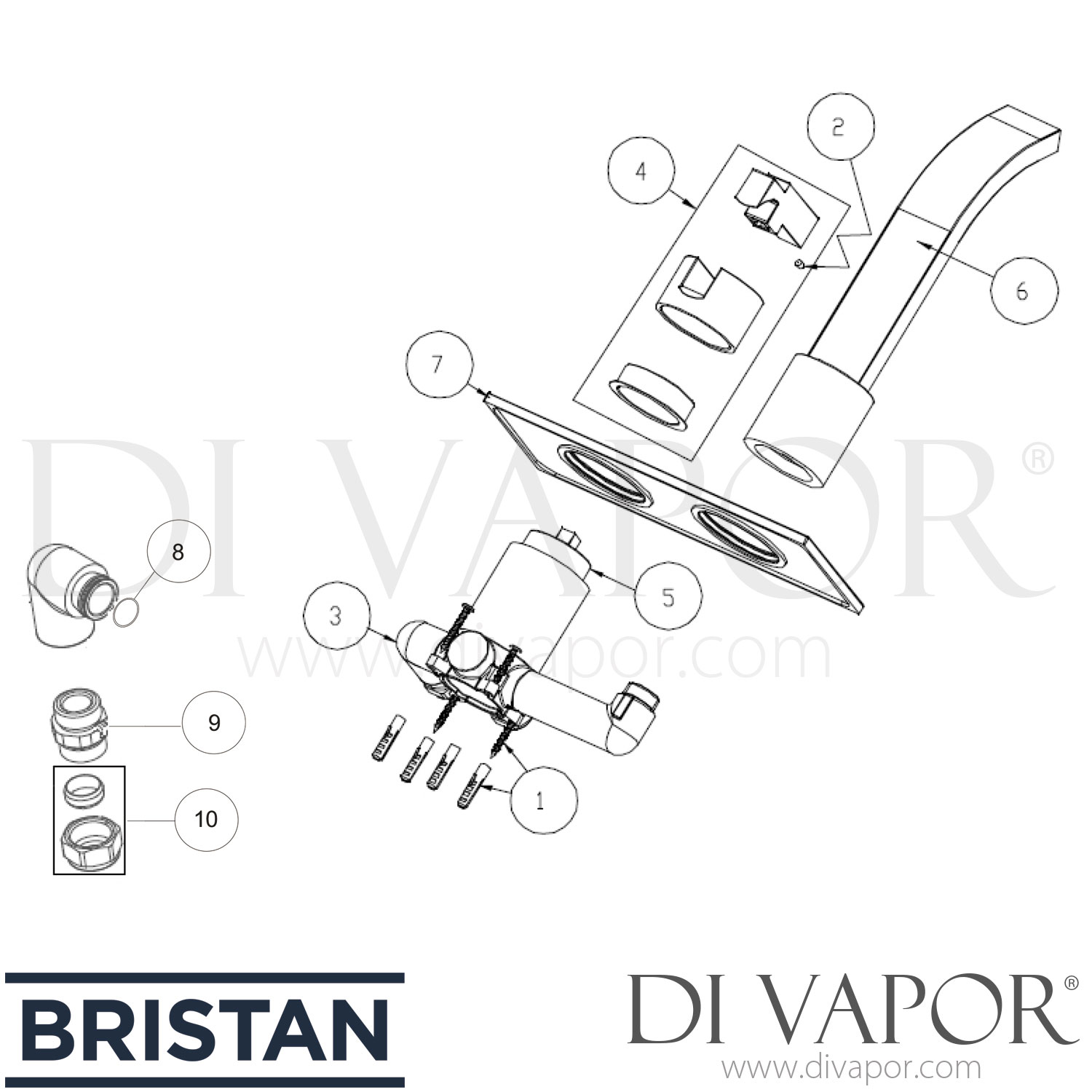 Bristan CL WMBF C Chill Wall Mounted Bath Filler Spare Parts