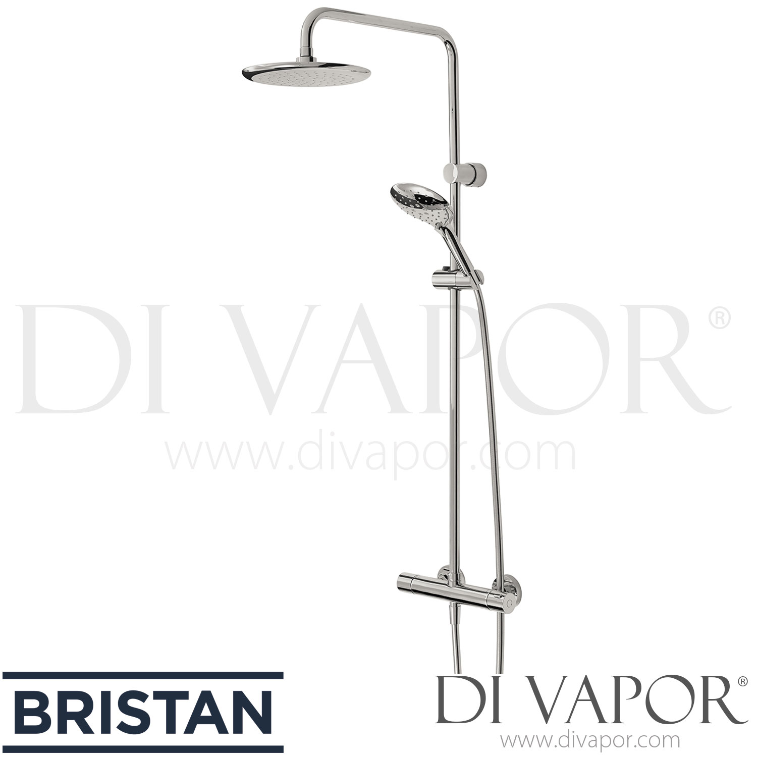 Bristan CLR SHXDIVFF C Claret Thermostatic Bar Shower with Rigid Riser ...