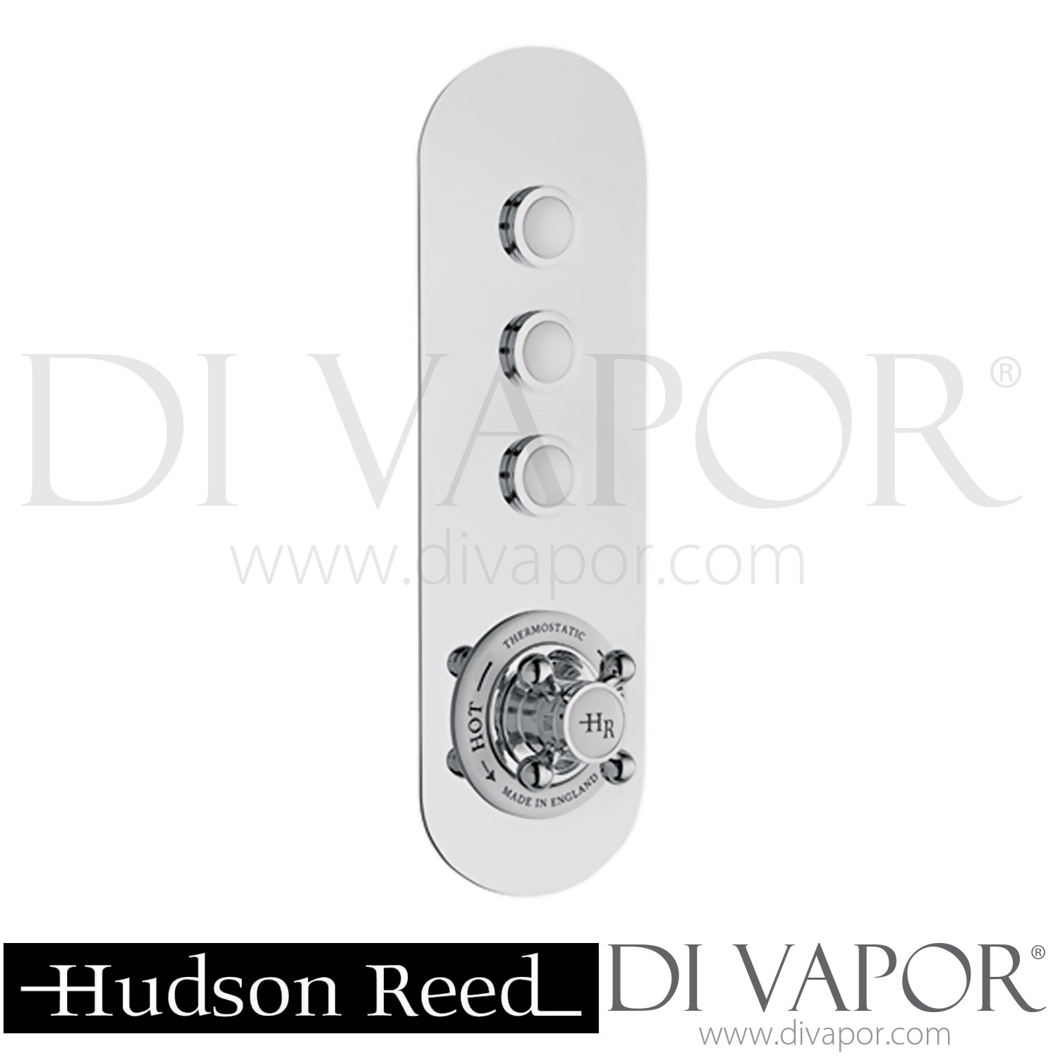 Hudson Reed Topaz Traditional Three Outlet Push-Button Shower Valve ...
