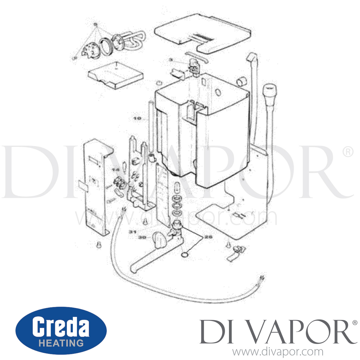 Creda Corvette 2000 MK2 Wall Kettle (1993 - 1997) Spare Parts