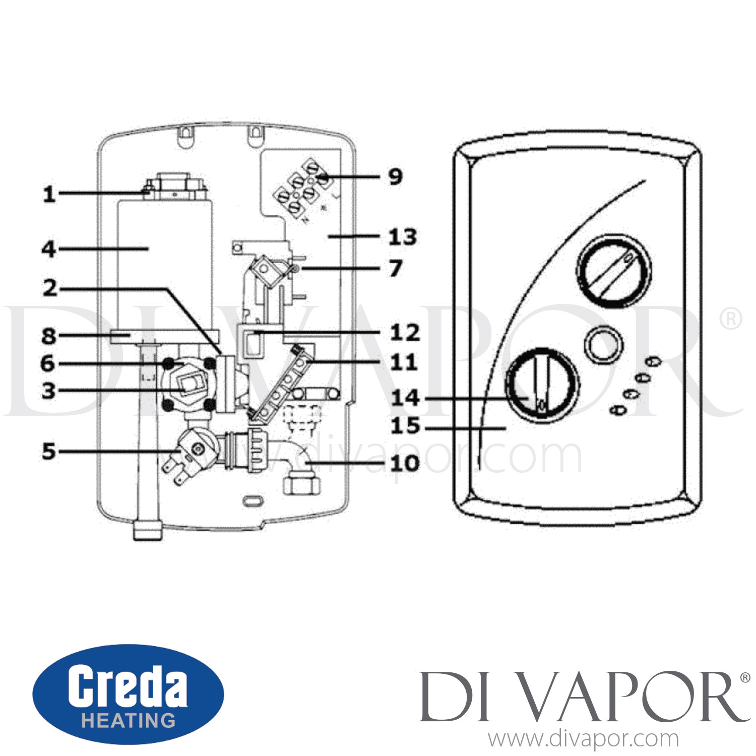 Creda Florida Plus Electric Shower (2005 - Current) Spare Parts