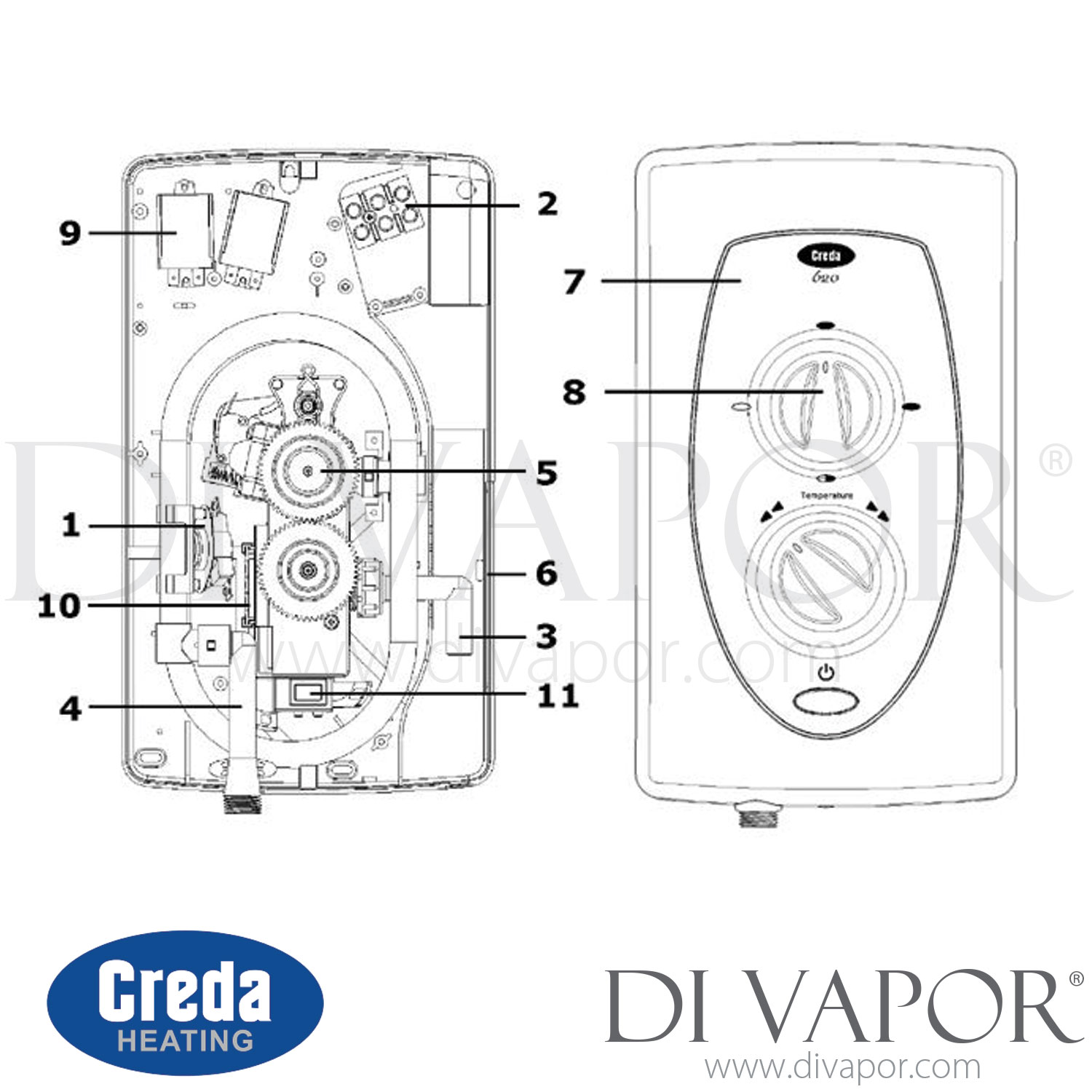 Creda 620 Slimline Spare Parts