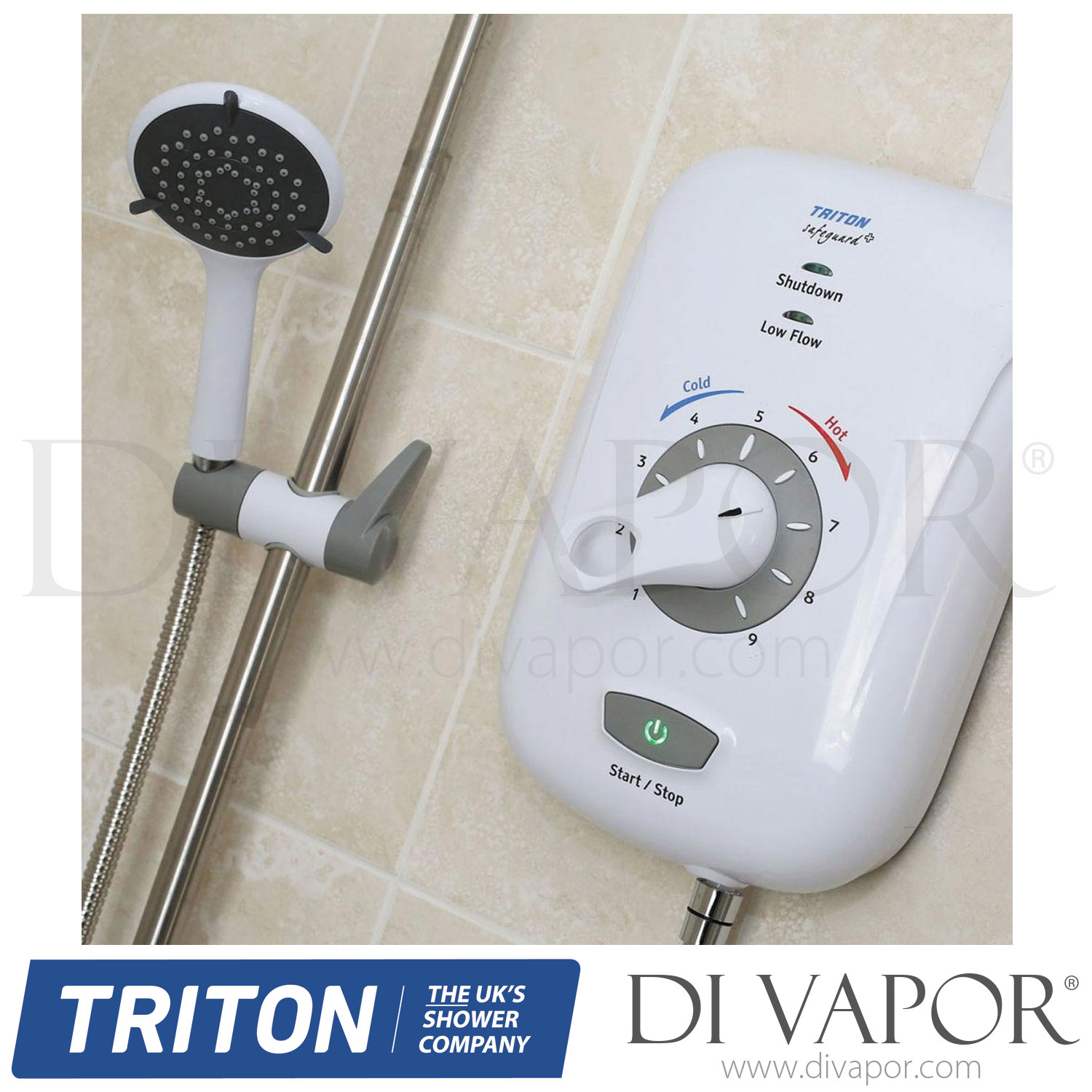 Triton Csgp08wgrbrss Safeguard 8 5kw Thermostatic Electric Shower