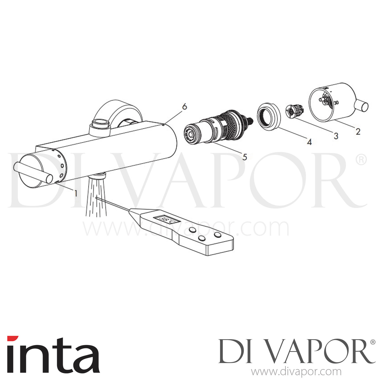 Inta CT10010CP City Thermostatic Bar Shower (Valve Only) Spare Parts