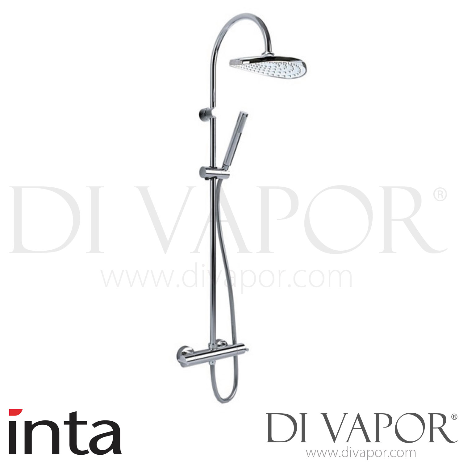 Inta CT20012CP City Thermostatic Shower With Fixed Riser & Overhead ...