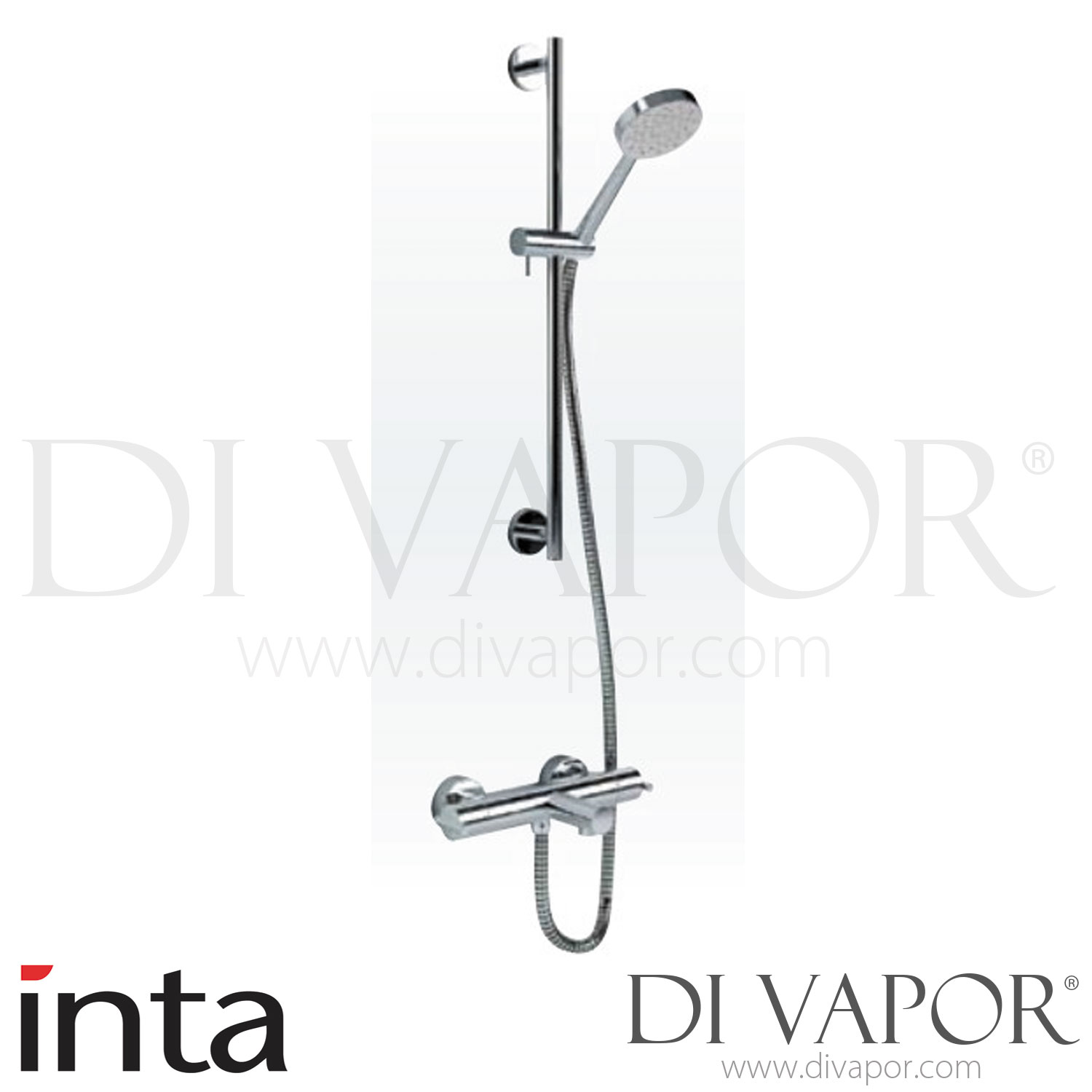 Inta CT30014CP City Thermostatic Bath Shower Mixer with Flexible Slide ...