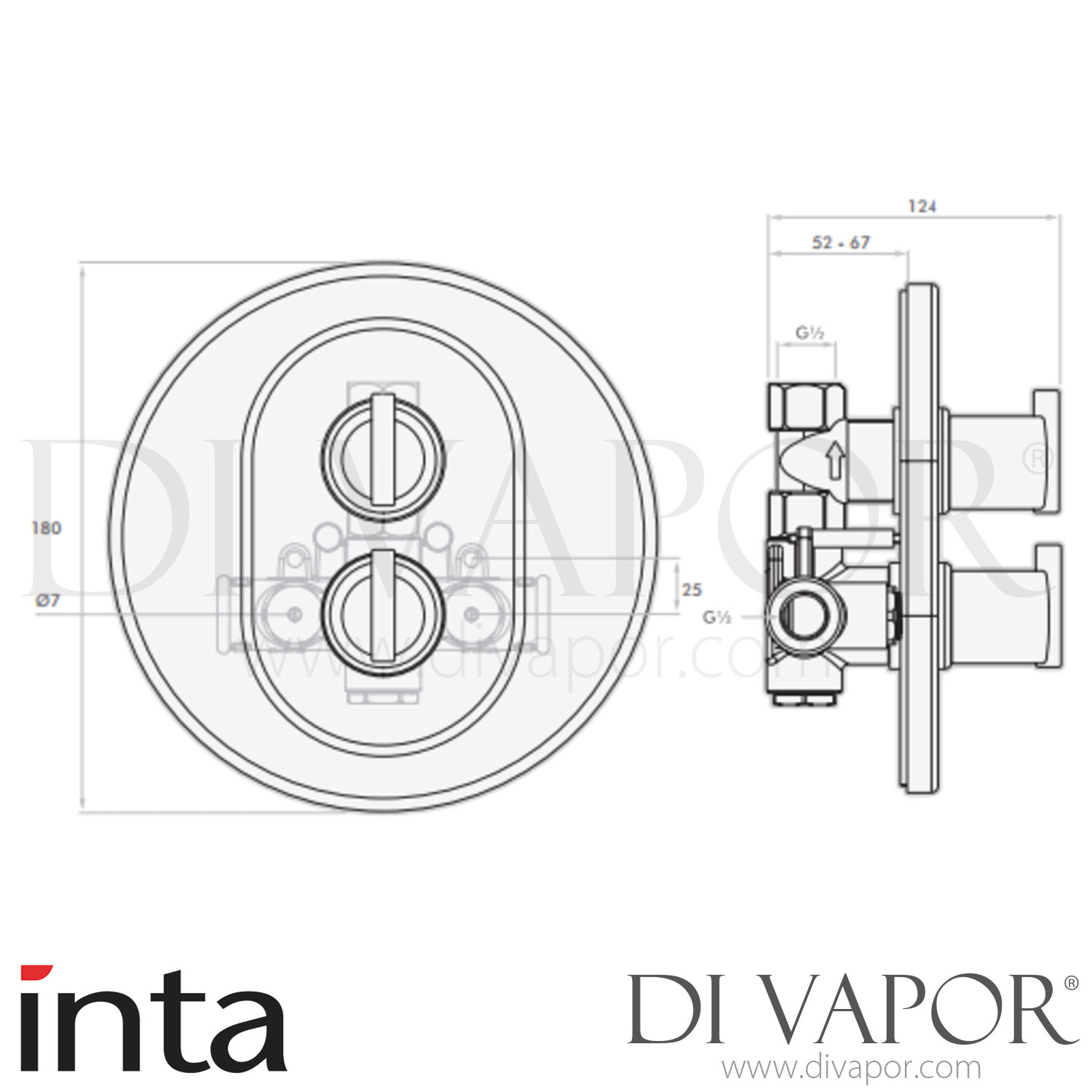 Inta CT40014CP City Thermostatic Concealed Shower with Flexible Slide ...