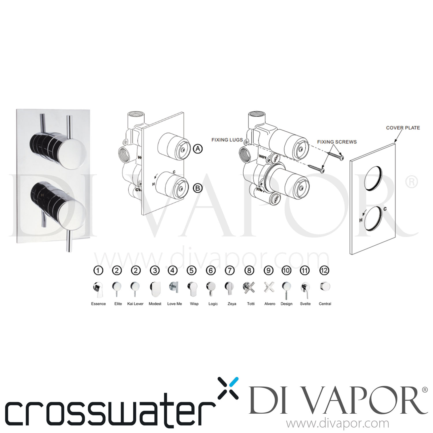 Crosswater 1000 Thermostatic Shower Valve Spare Parts CW DV 157
