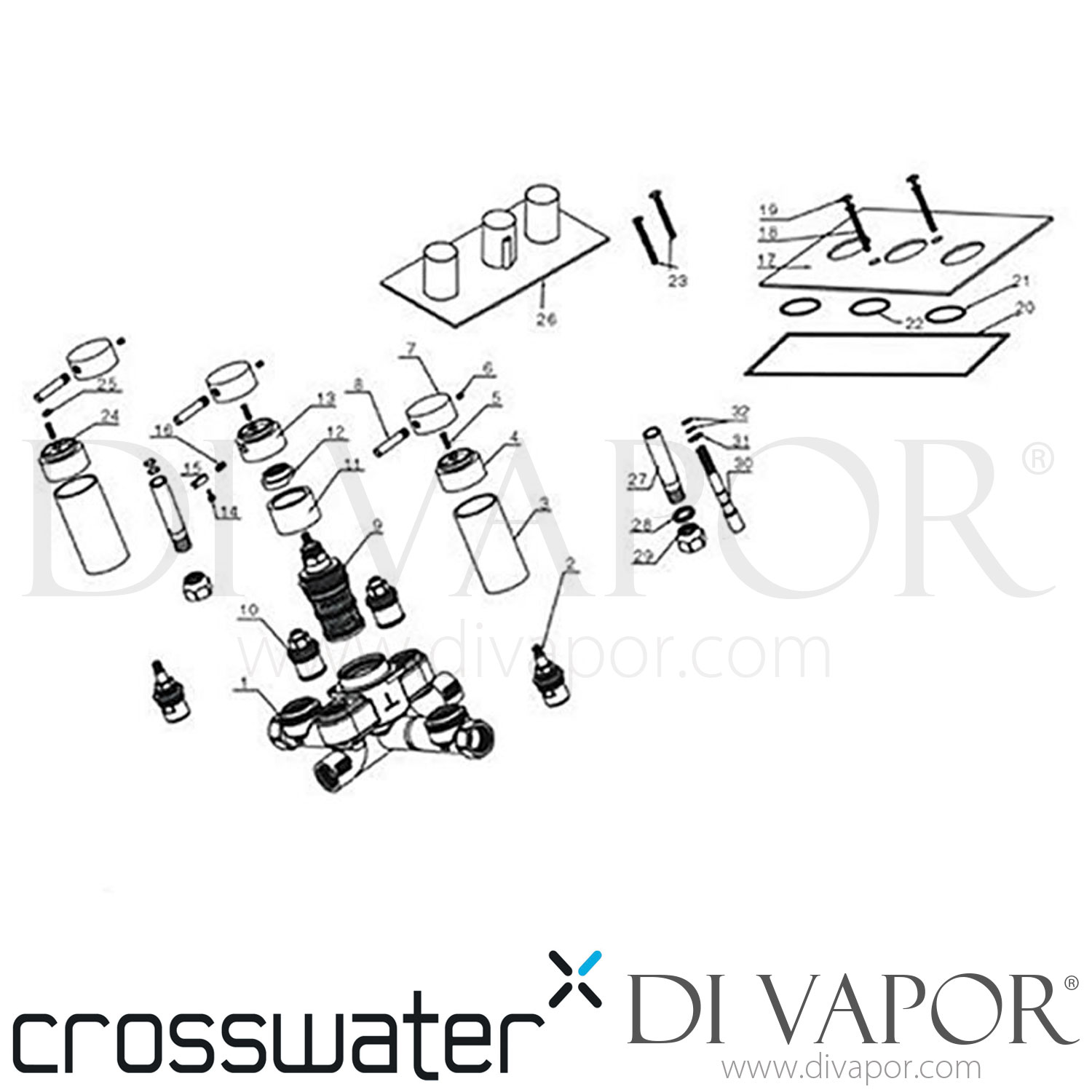 Crosswater 2000 Thermostatic Shower Valve - Pre-2007 - Shower Spare ...