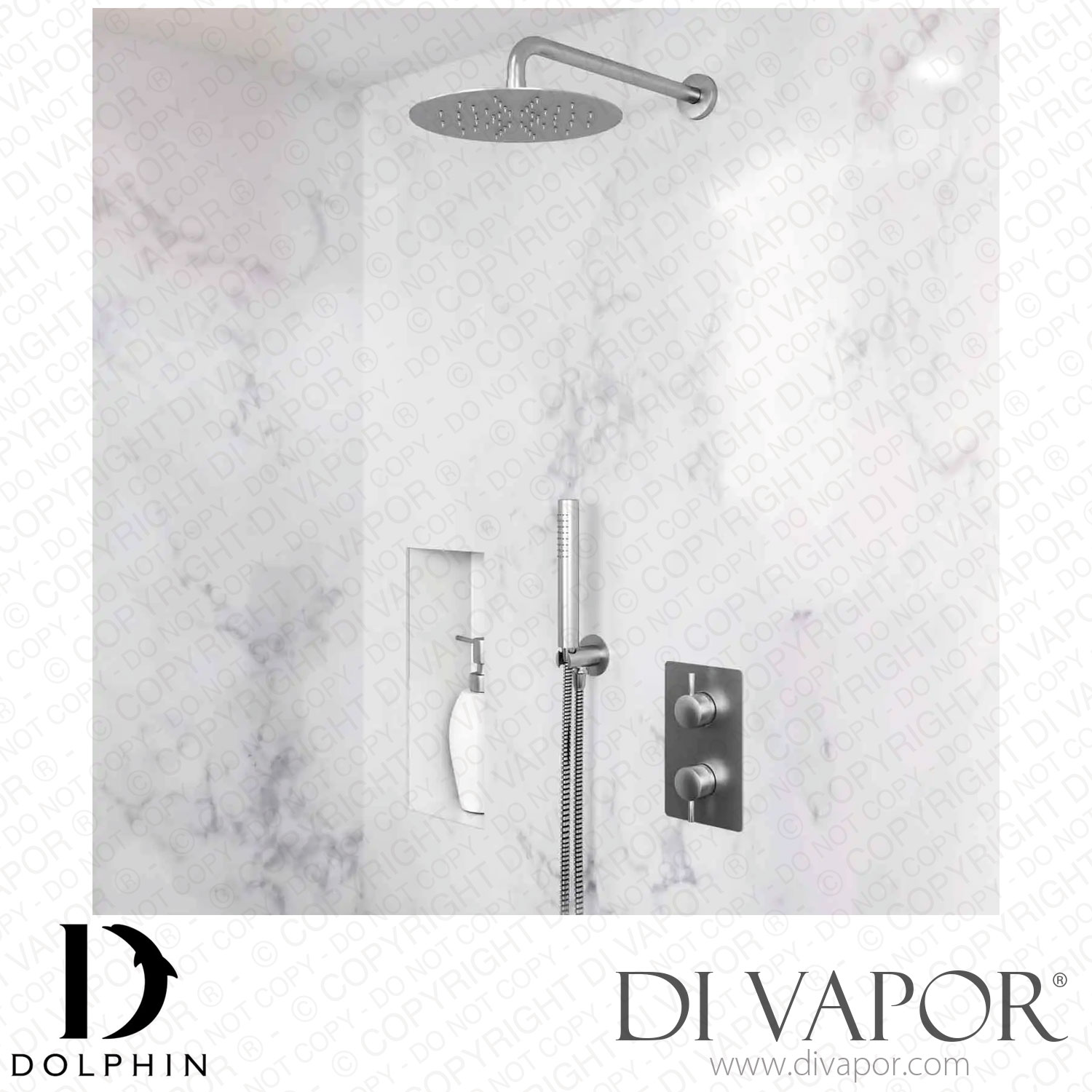 Dolphin Solutions SHOWER SET WITH WALL MOUNTED HEAD AND HANDHELD ...