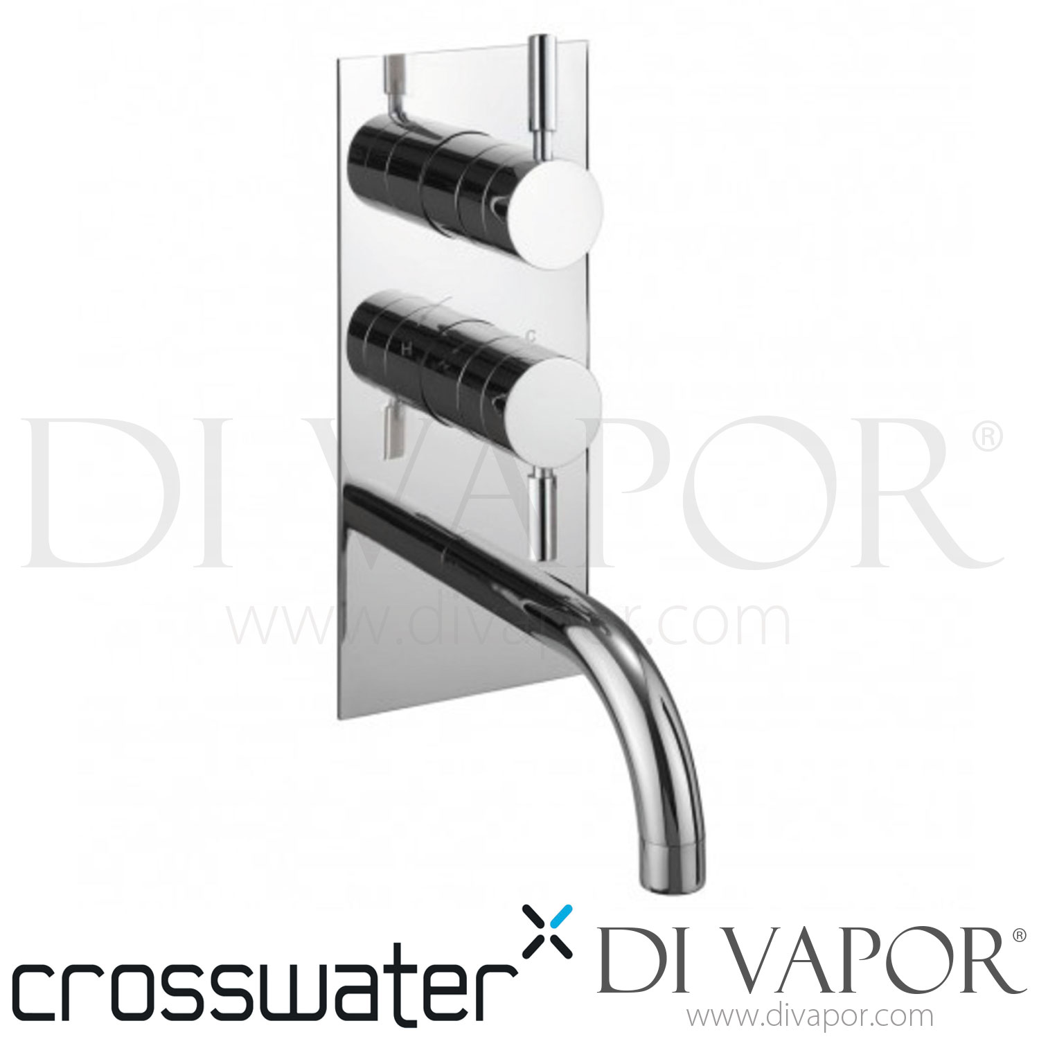 Crosswater DE1600RC Design Thermostatic Shower Valve with Bath Spout ...
