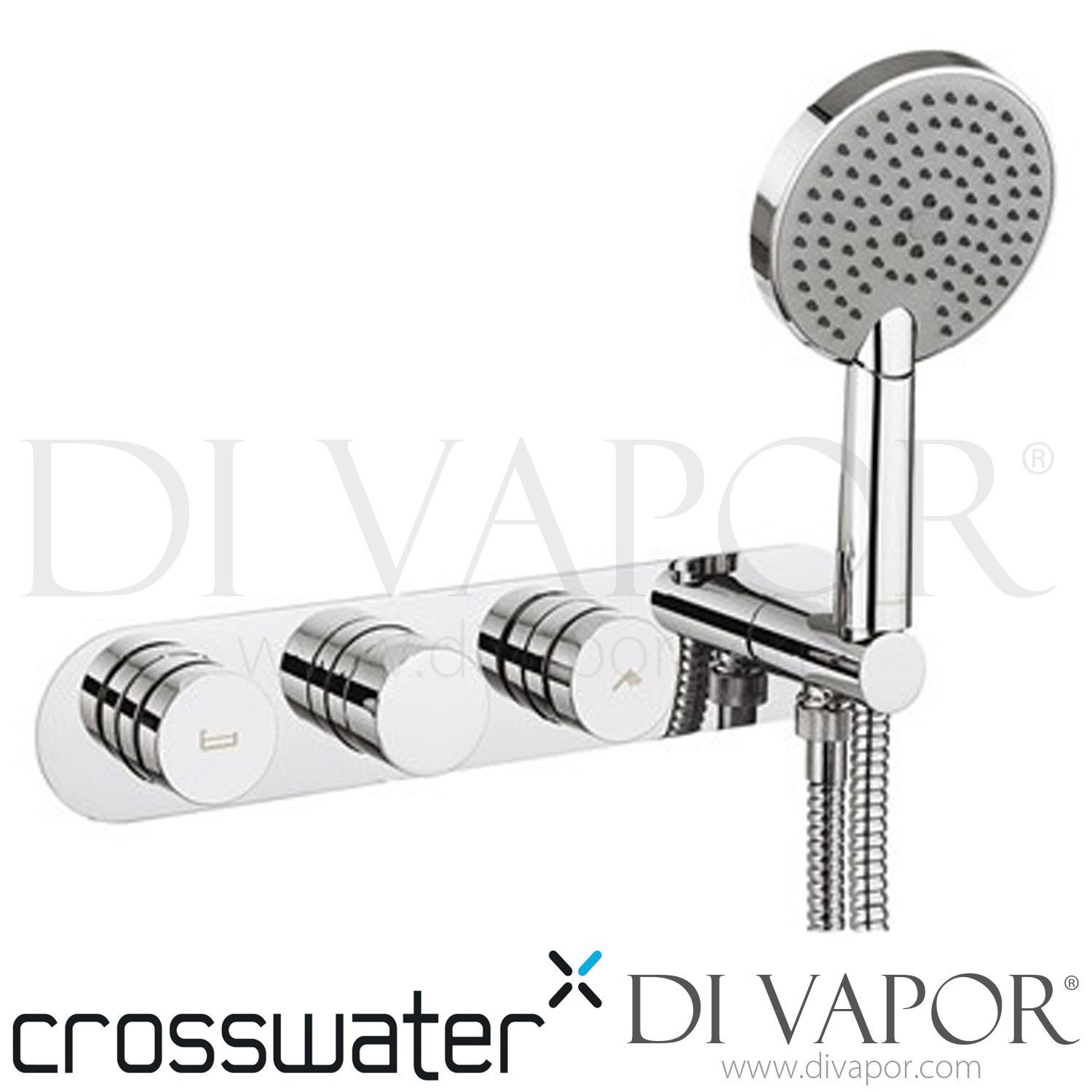 Crosswater DIAL-CENT-12 Dial 2 Outlet Concealed Thermostatic Bath ...