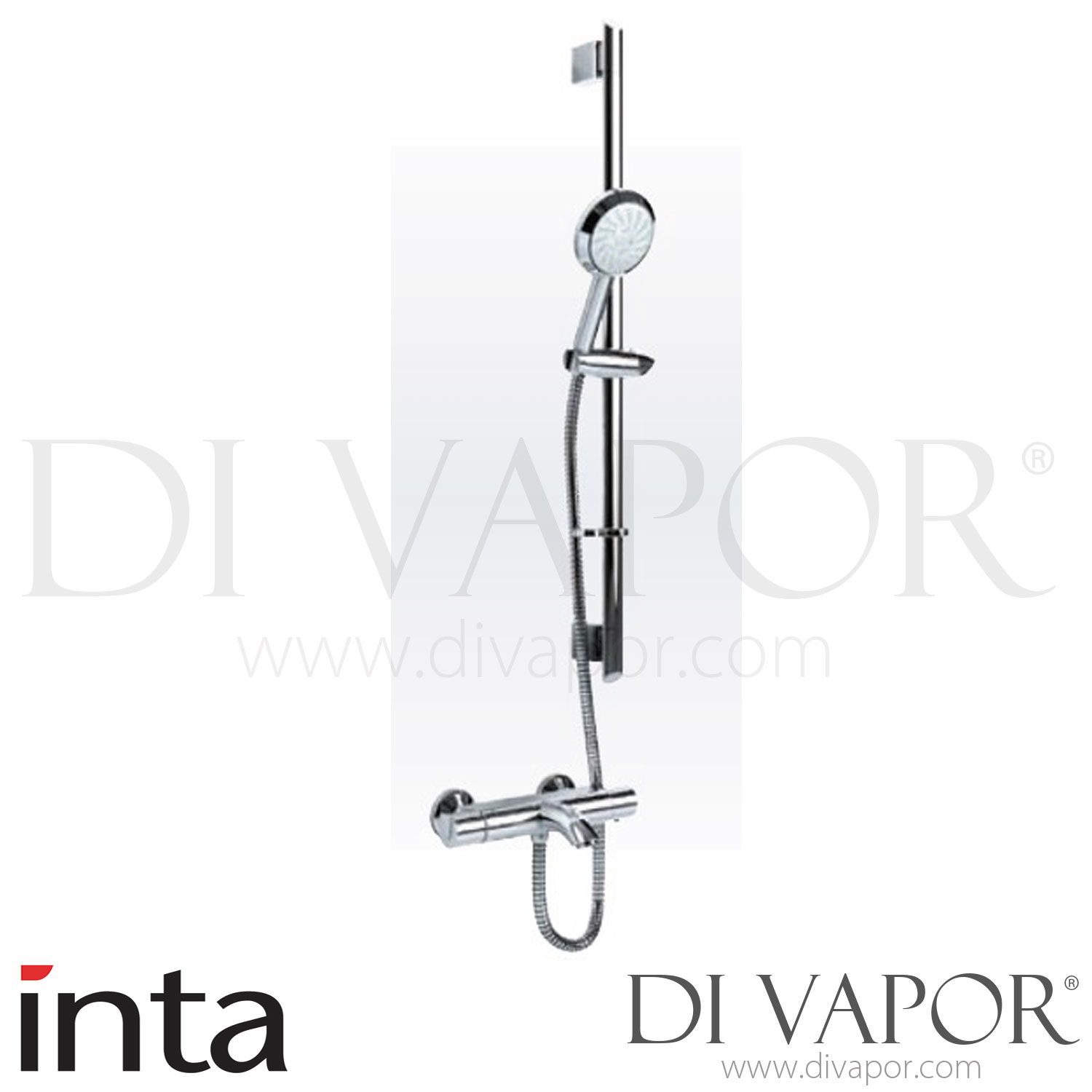 Inta DL30014CP Deluge Thermostatic Bath Shower Mixer with Flexible ...