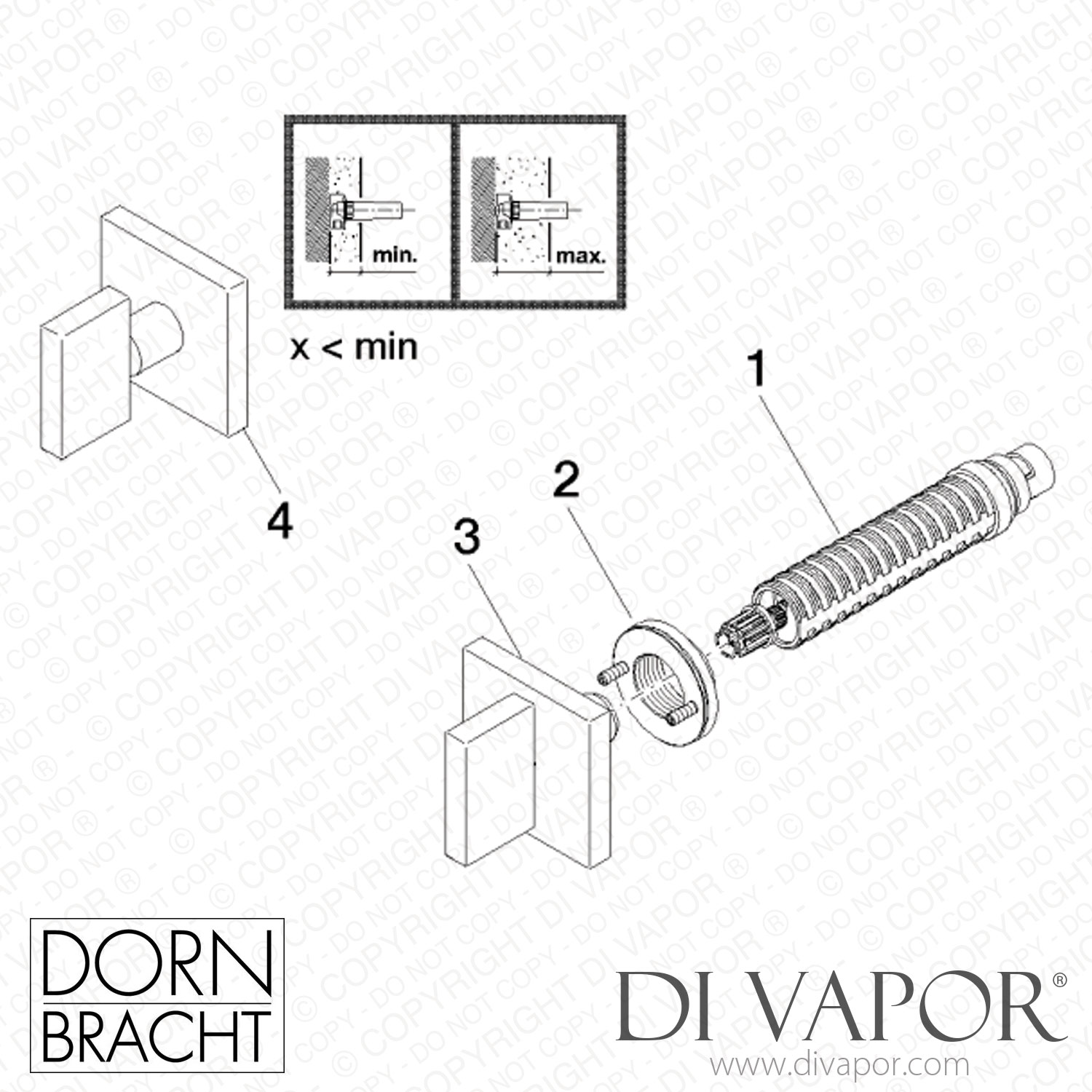 Dornbracht Mem xTool Thermostat Module with 1 Valve - Brushed Platinum ...