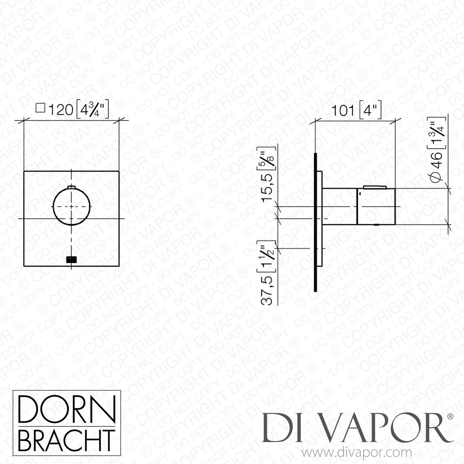 Dornbracht Mem xTool Thermostat Module with 3 Valves 36503780 99_1_36607782 99_3 - Brushed Dark ...
