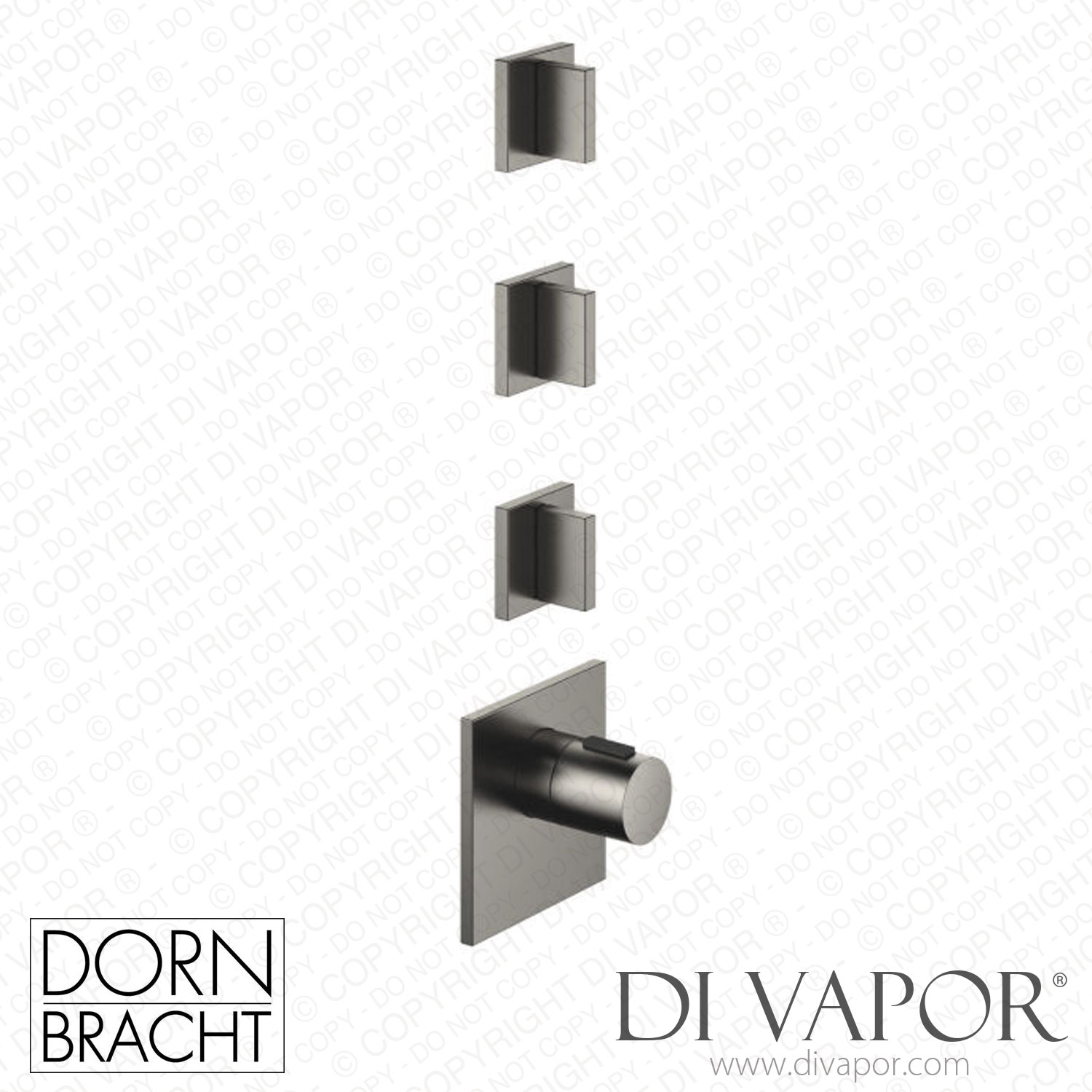 Dornbracht Mem xTool Thermostat Module with 3 Valves 36503780 99_1_36607782 99_3 - Brushed Dark ...
