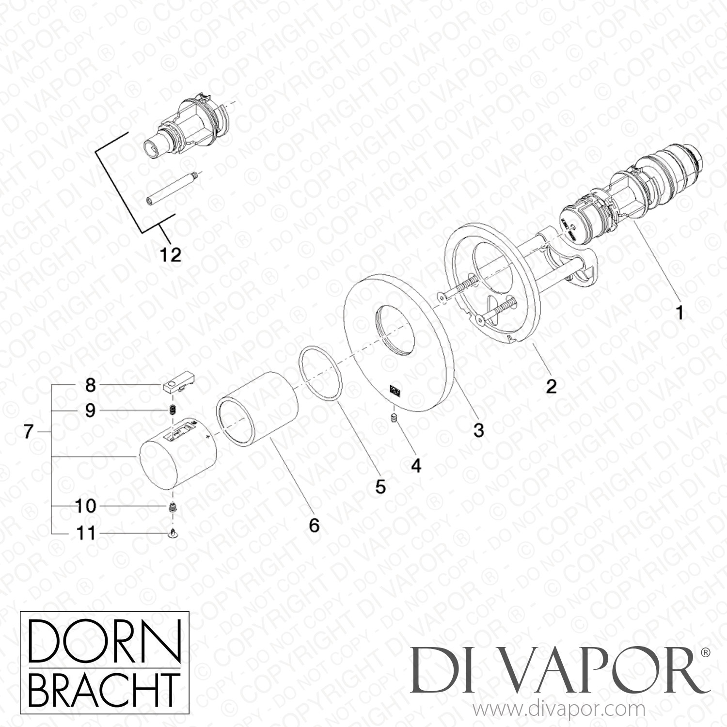Dornbracht Meta xTool Thermostat Module with 3 Valves - Matte Black ...