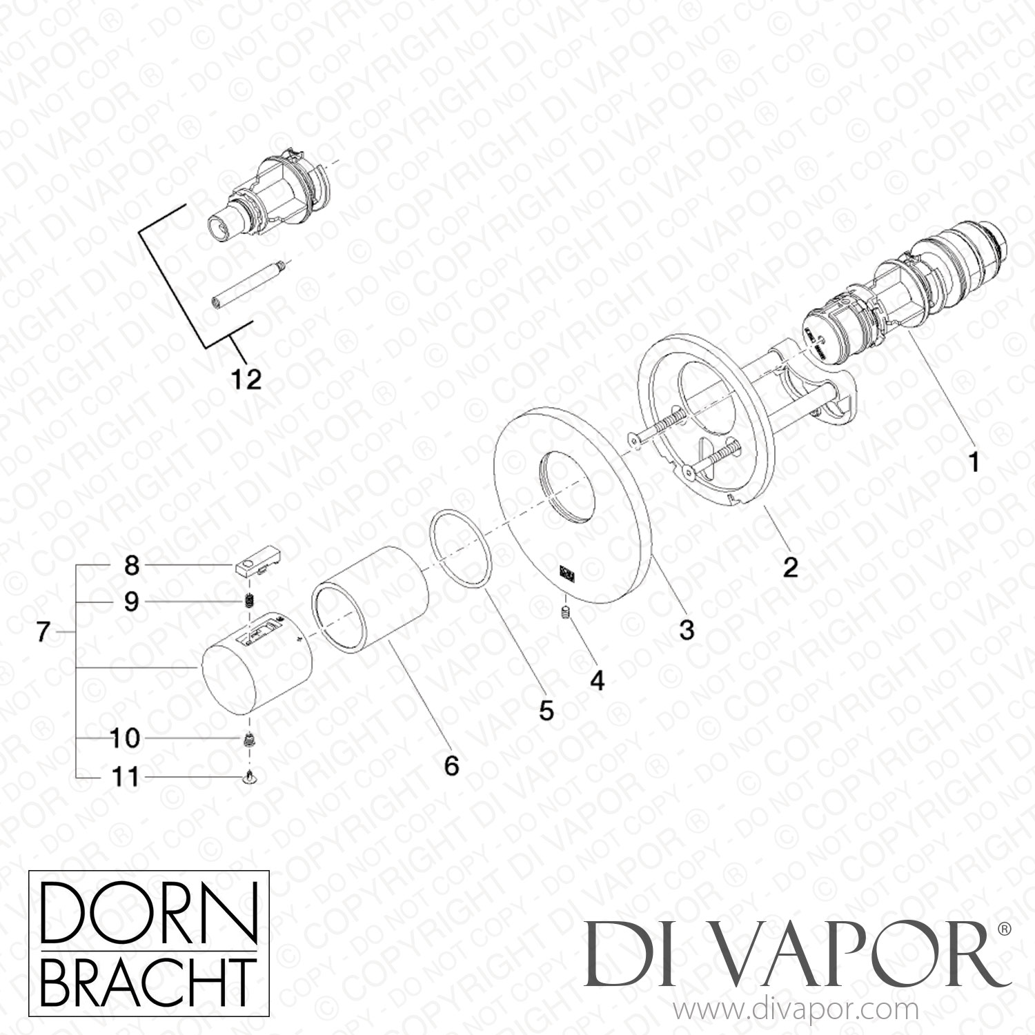 Dornbracht Tara xTool Thermostat Module with 3 Valves - Matte Black ...