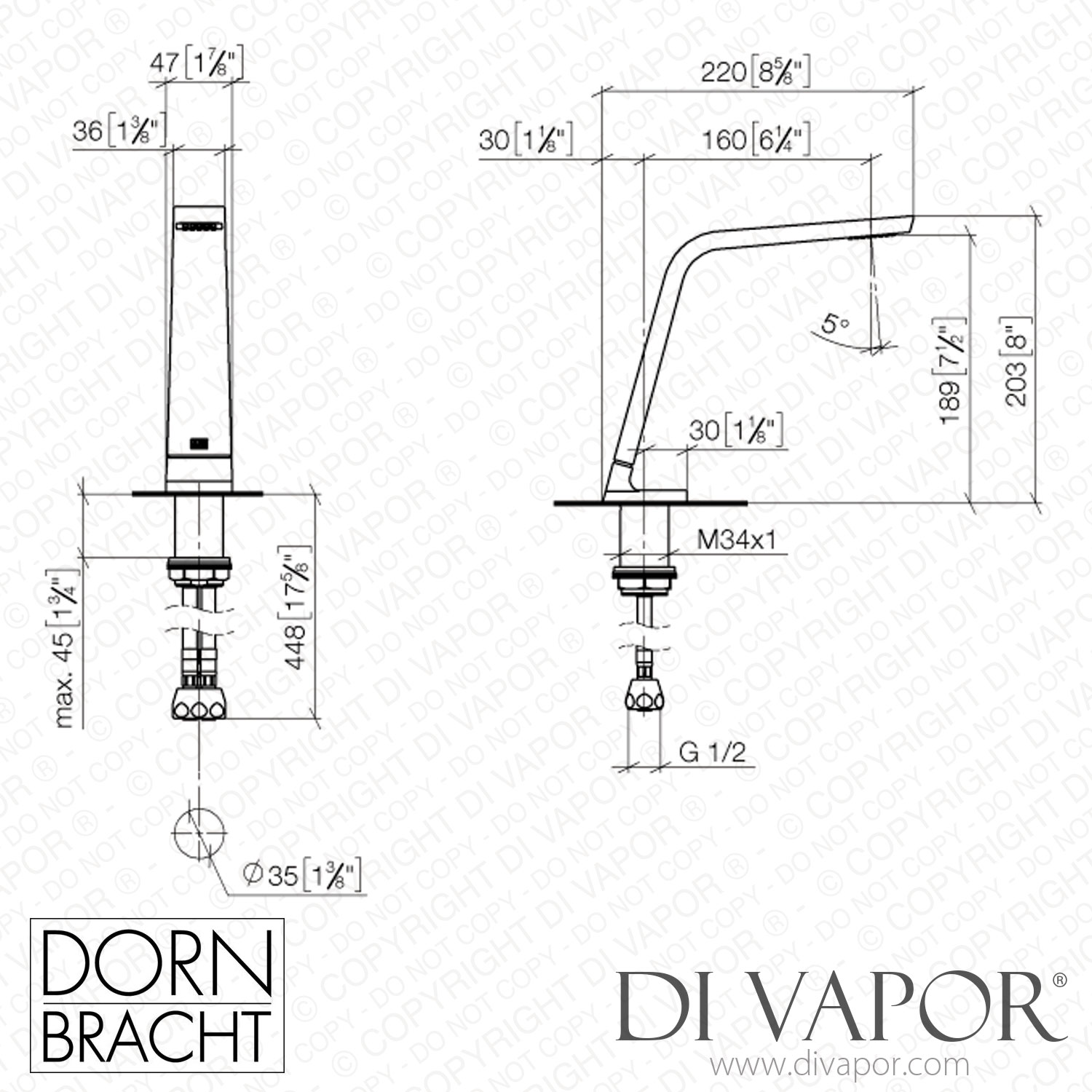 Dornbracht CL.1 Three-Hole Basin Mixer without Pop-Up Waste - Brushed Platinum Dorn Dv 1256 ...