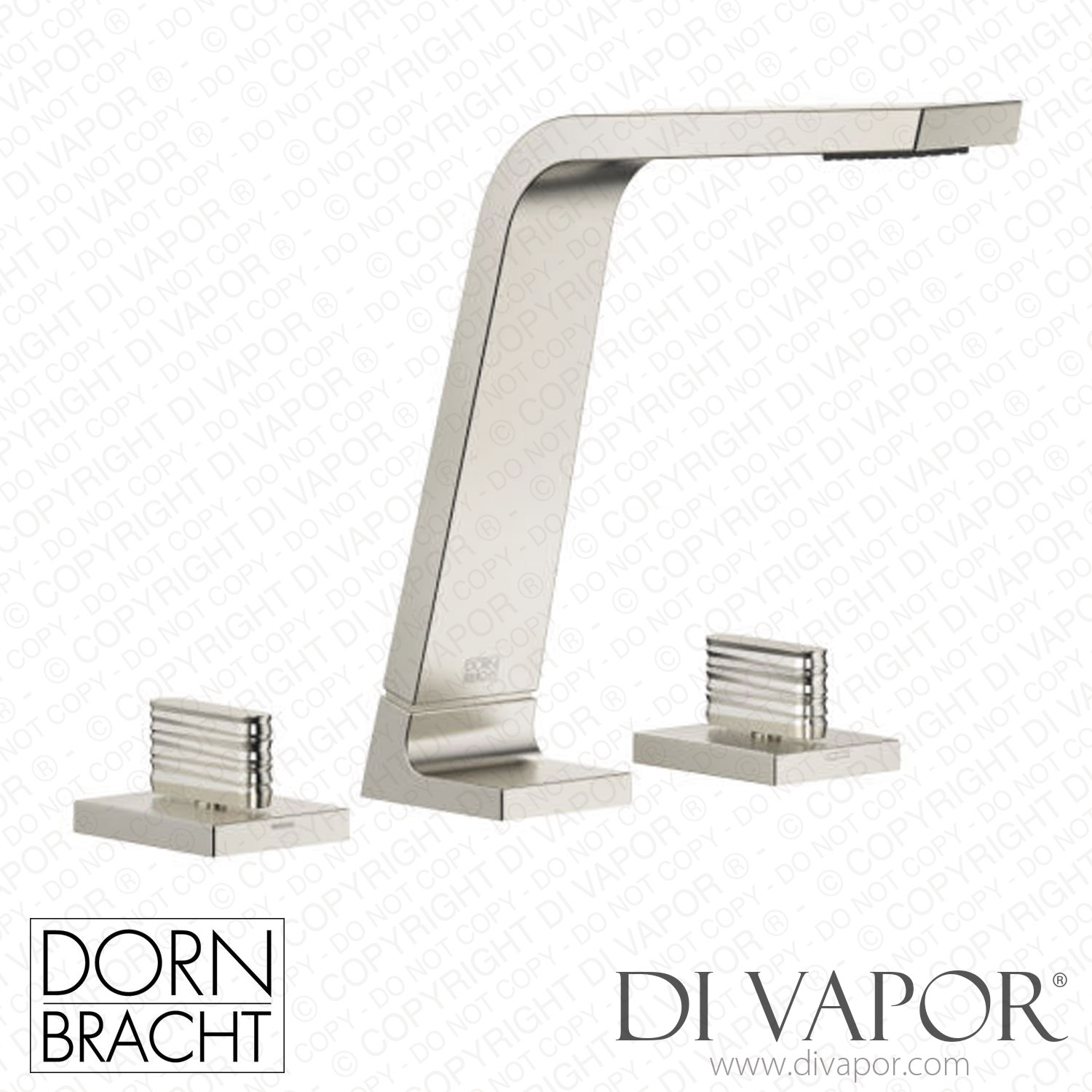 Dornbracht CL.1 Three-Hole Basin Mixer without Pop-Up Waste - Brushed Platinum Dorn Dv 1256 ...