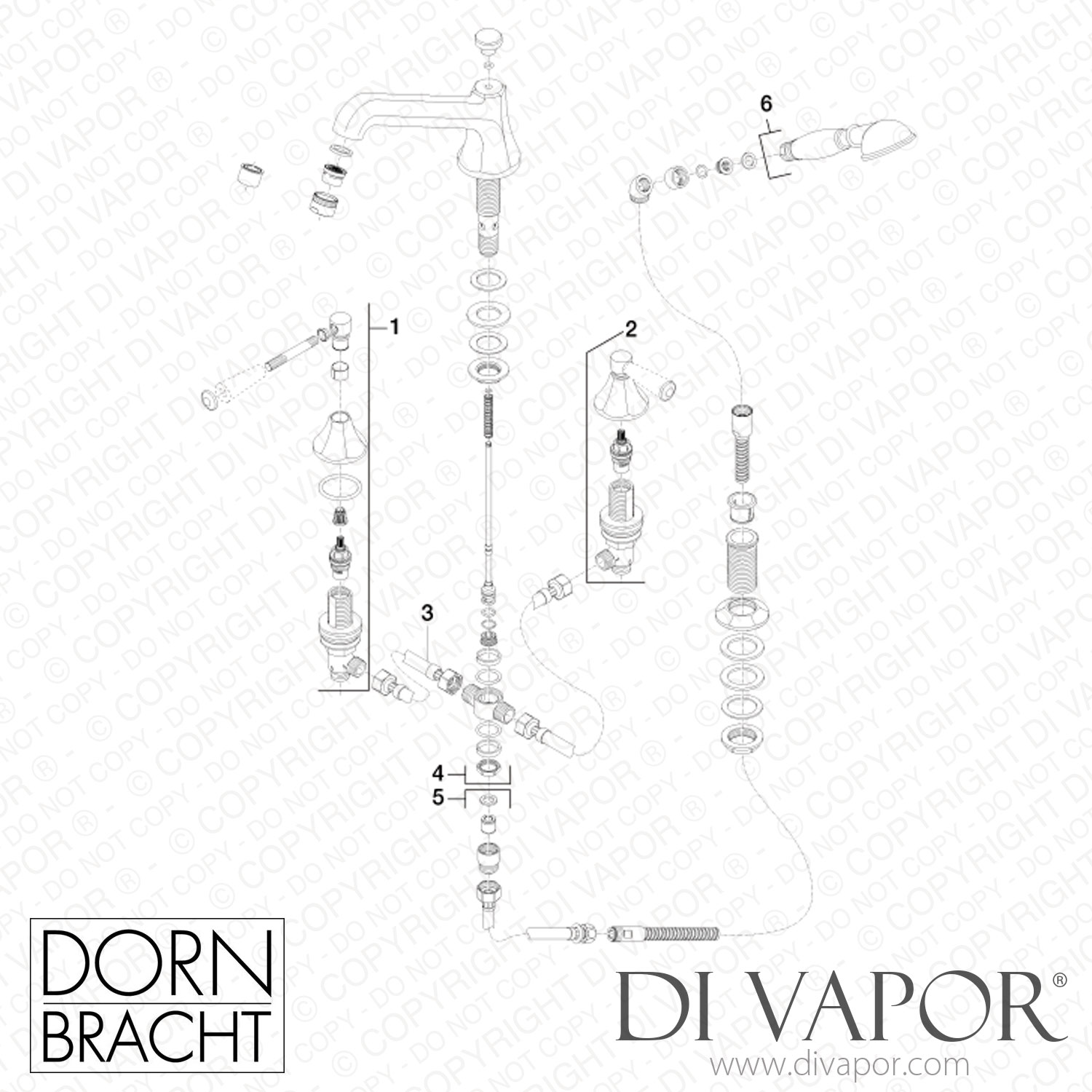 Dornbracht Madison Bath Shower Set for Bath Rim Or Tile Edge Installation - Brushed Dark ...