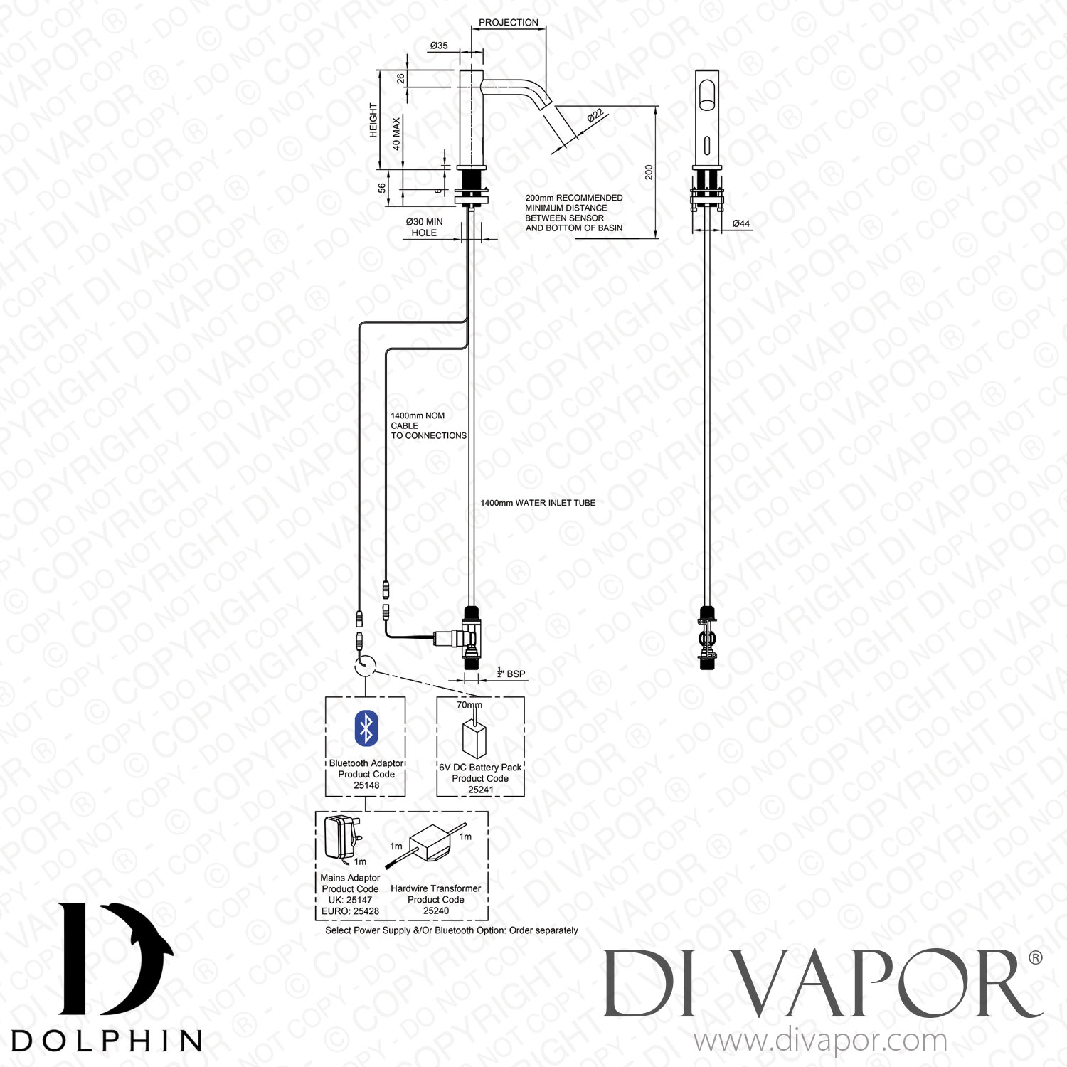 Dolphin Solutions Inform Counter Mounted Tap Bent Spout (DS223.120.170.5 TRAN-W) Spare Parts