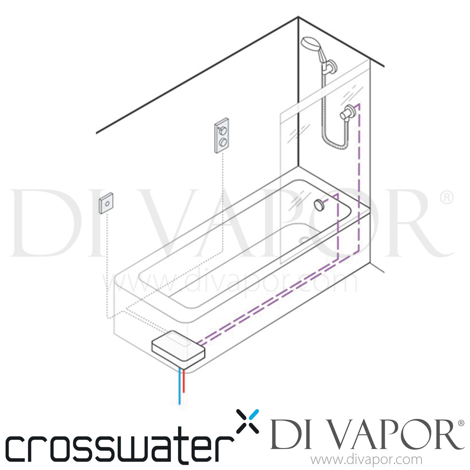 Crosswater DUOBLLP Belgravia Digital Dual Outlet Digital Shower Valve X ...