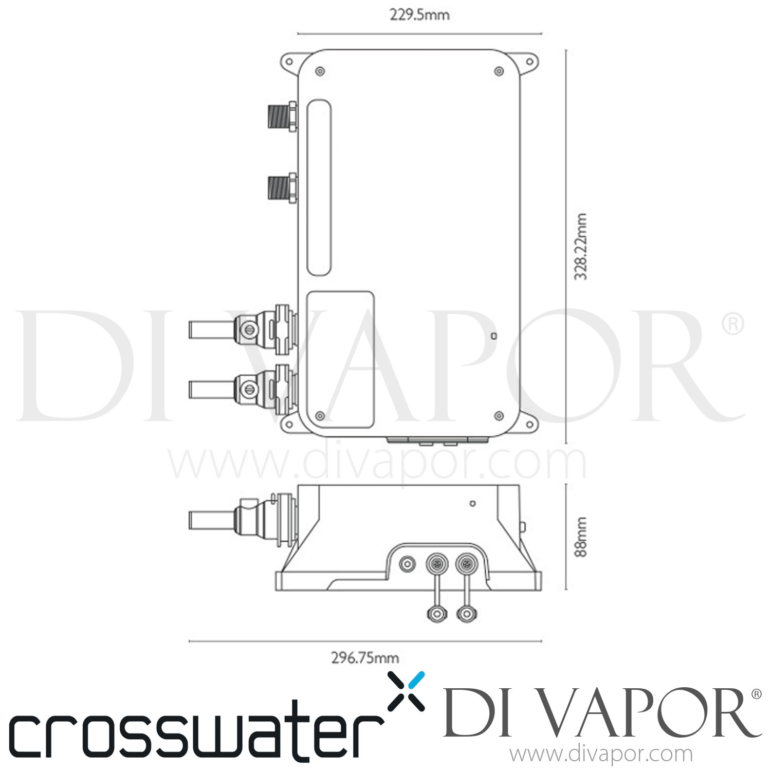 Crosswater DUOBSBLHP Belgravia Digital Dual Digital Shower & Bath Valve ...