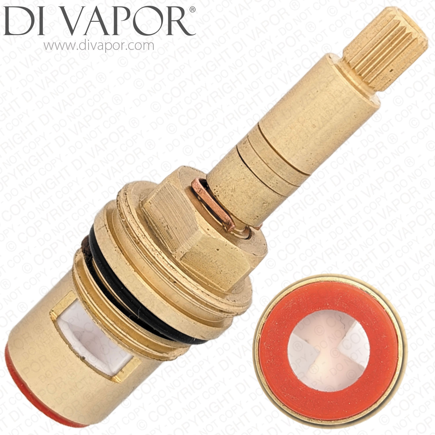 72mm 1/2 Inch On/Off Flow Ceramic Disc Cartridge - 20 Spline ...