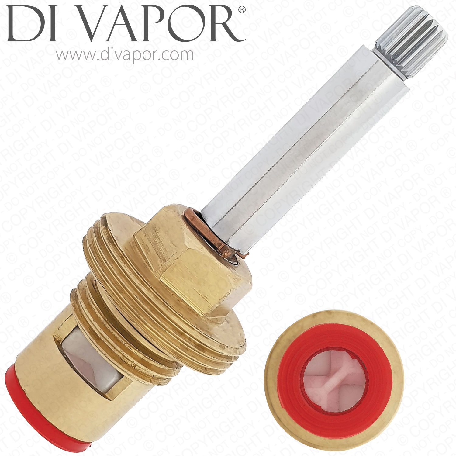 82mm Flow Control Cartridge - 20 Spline - 1/2 Inch BSP - Chrome