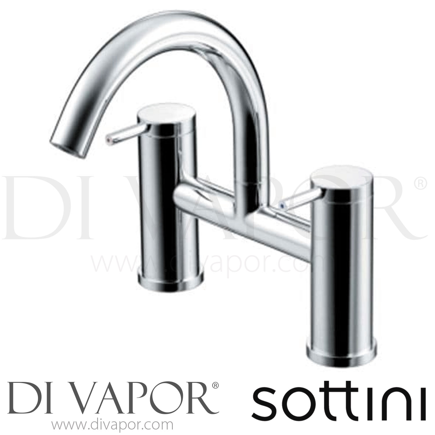 Sottini Alchemy Dual Control Two Taphole Bath Filler Tap Spare Parts ...