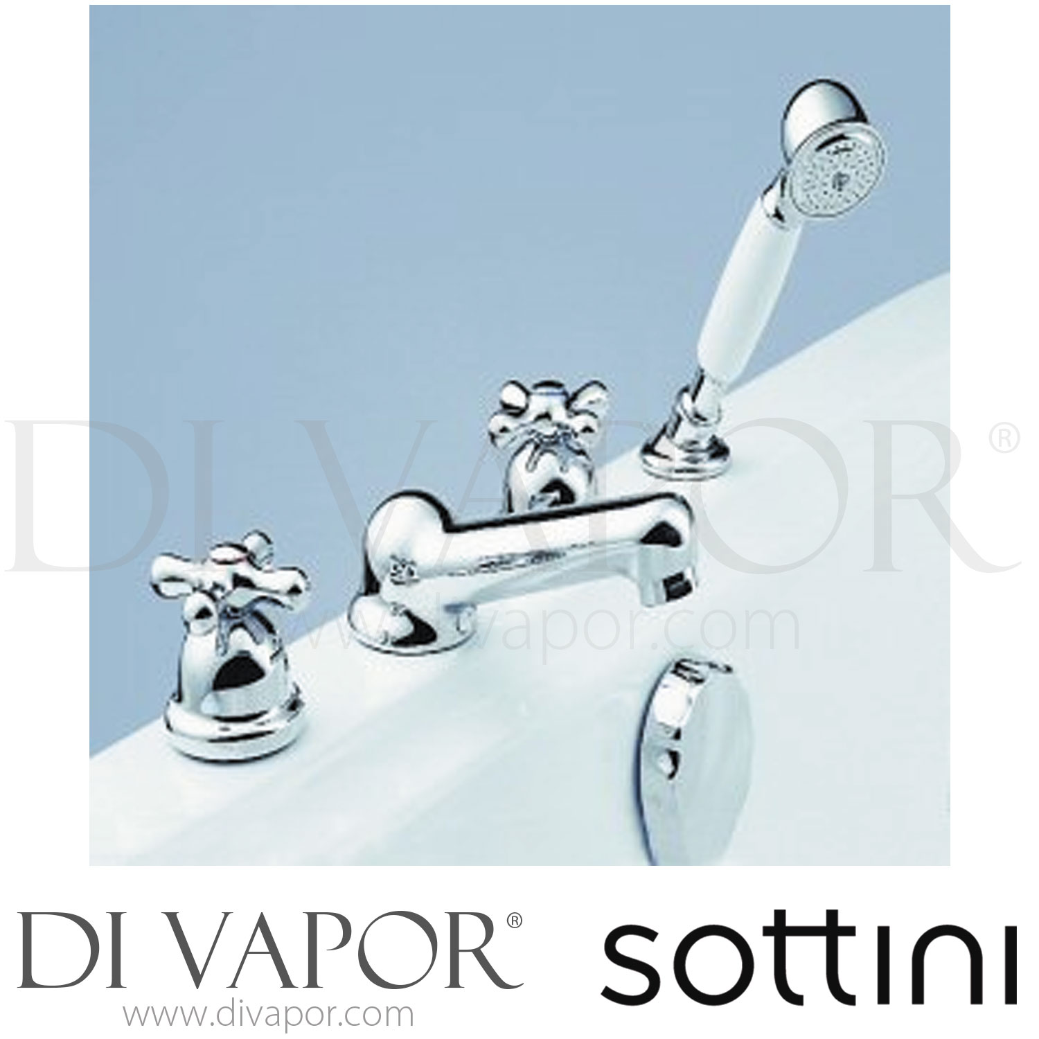 Sottini E5165AA Reprise Dual Control Four Taphole Bath Shower Mixer ...