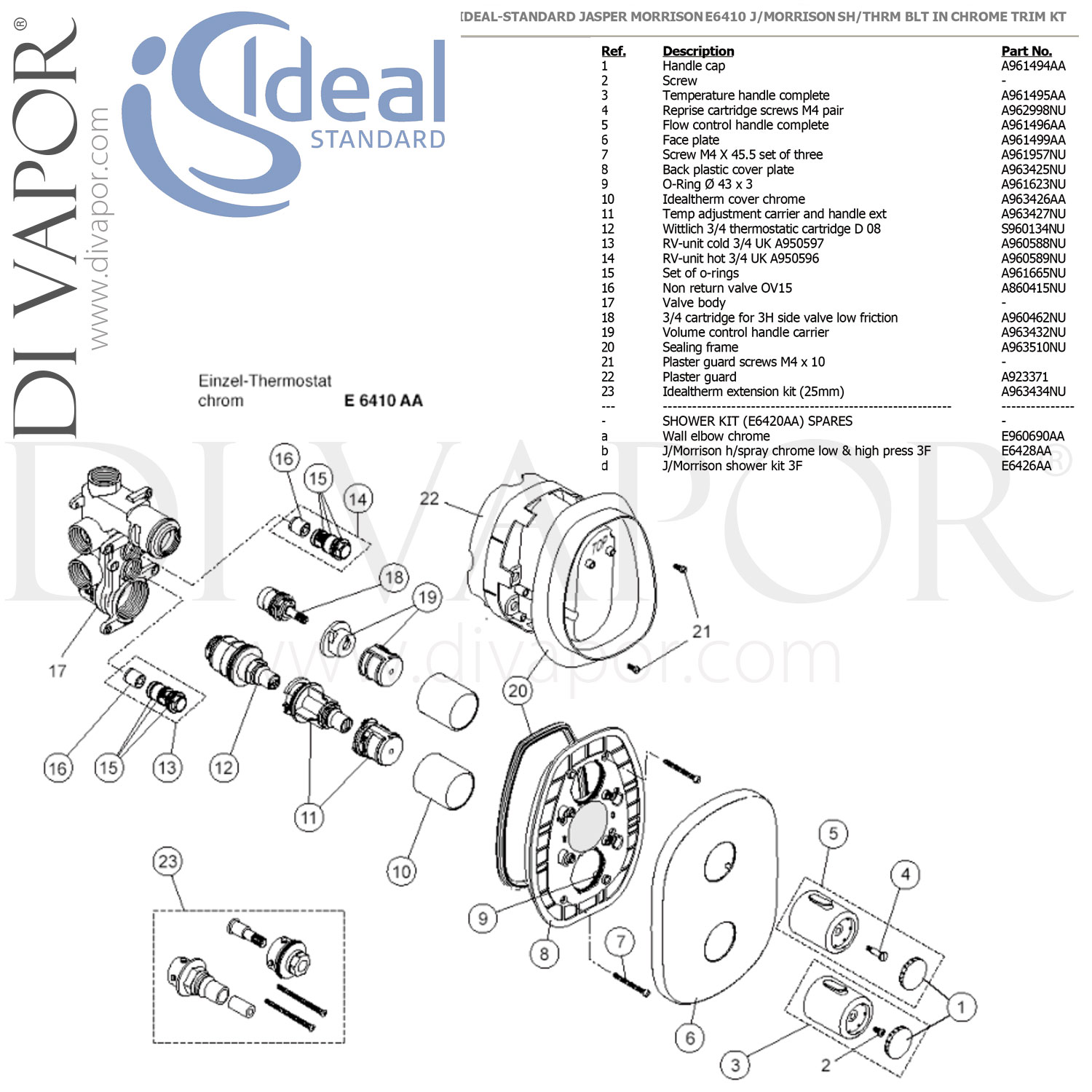 Ideal Standard E6410AA Jasper Morrison Faceplate with Handles for ...