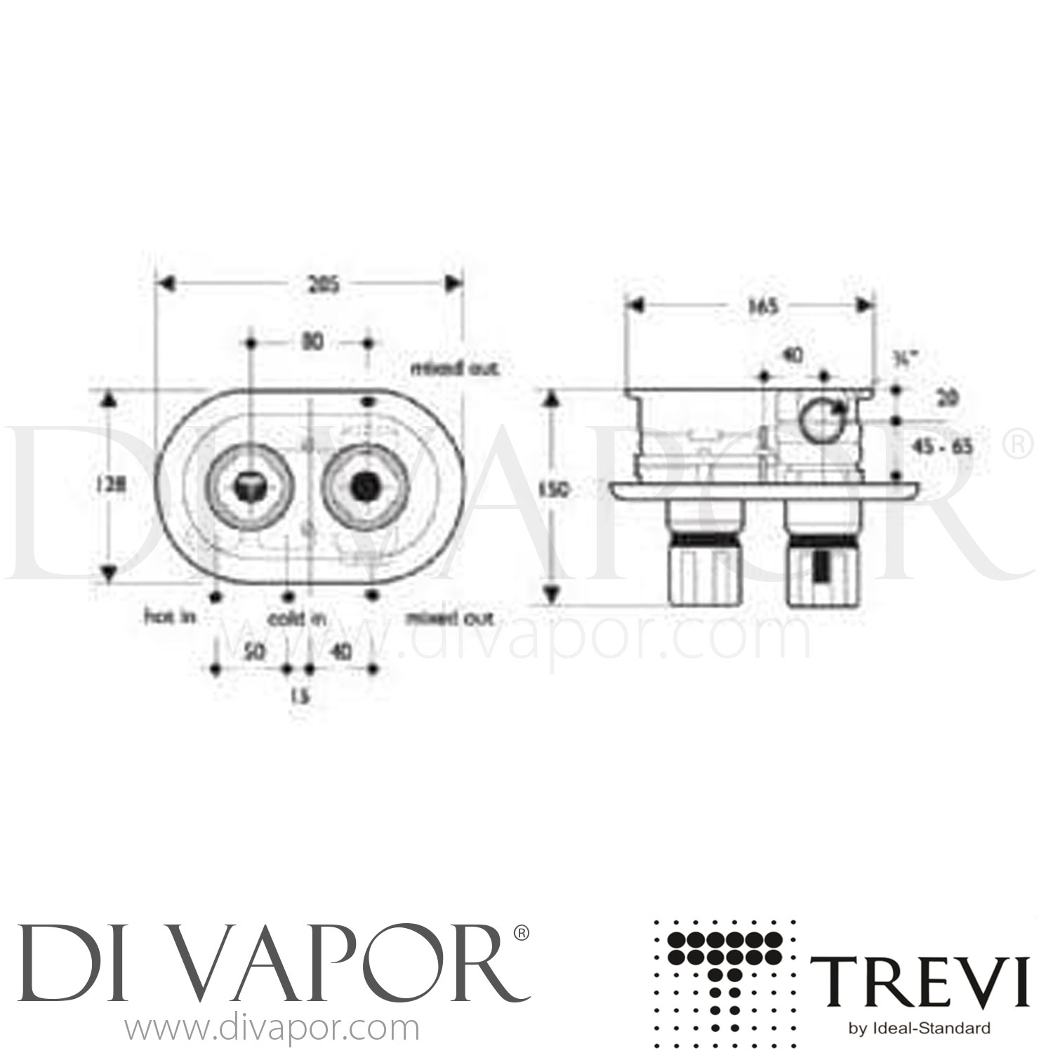 Trevi Boost Built-In Mains Pressure Shower Valve and Elipse BIV Shower ...