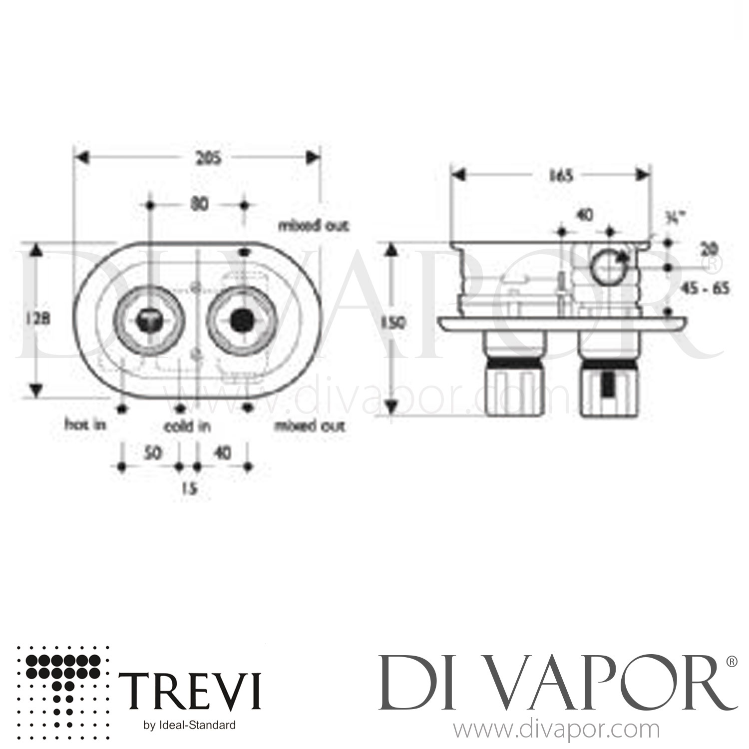 Trevi E9005AA Boost Built-In Mains Pressure Shower Valve and Elipse BIV ...