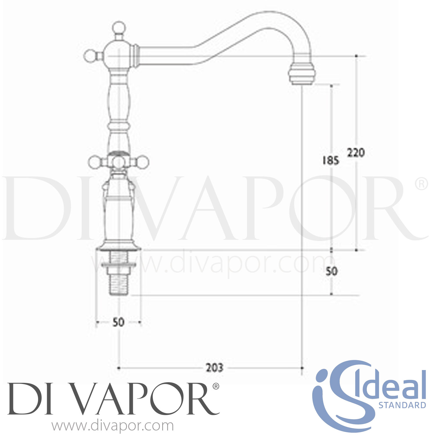 Ideal Standard E9091AA Provence Dual Control Two Taphole Bridge Sink ...