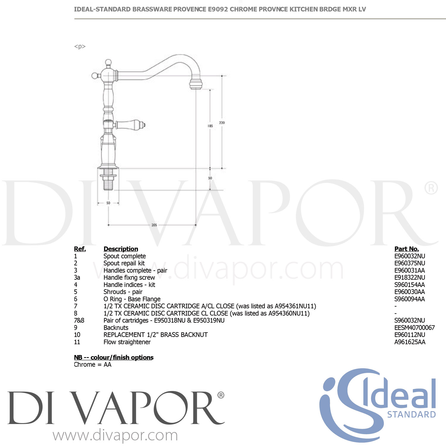 Ideal Standard Provence Dual Control Two Taphole Bridge Sink Mixer ...